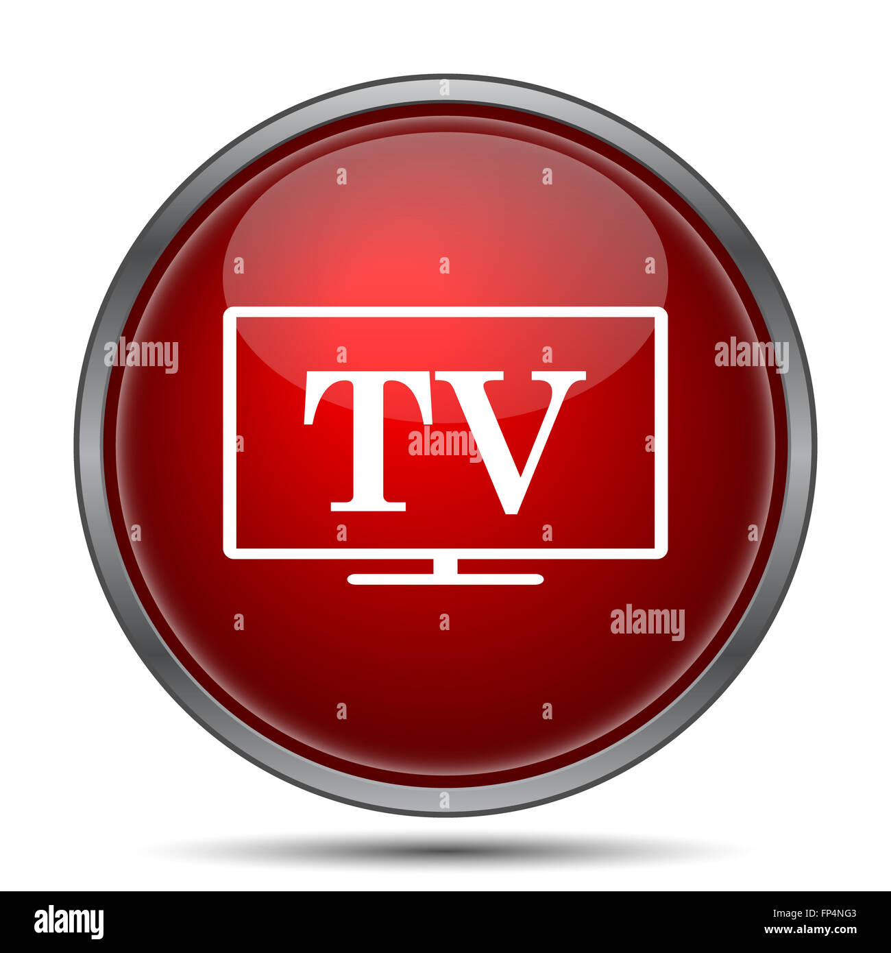 TV icon. Internet button on white background Stock Photo - Alamy