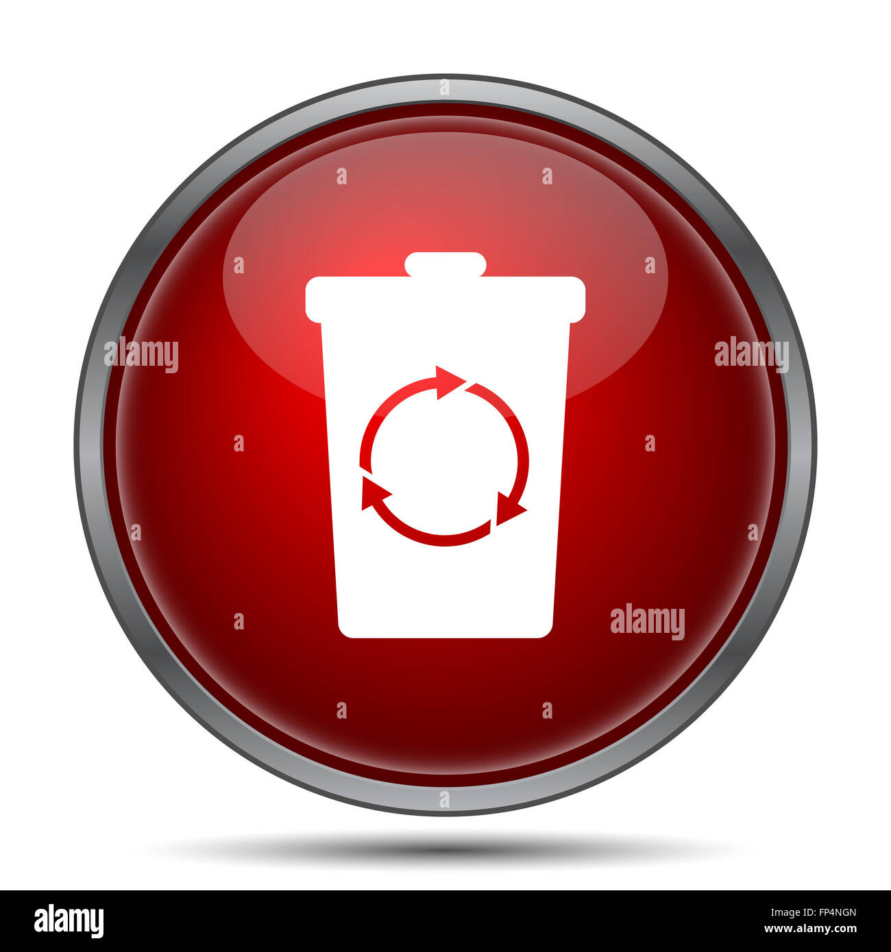 Recycle bin icon. Internet button on white background Stock Photo - Alamy