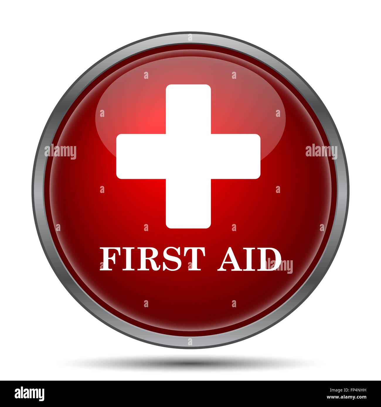 First aid icon. Internet button on white background Stock Photo - Alamy