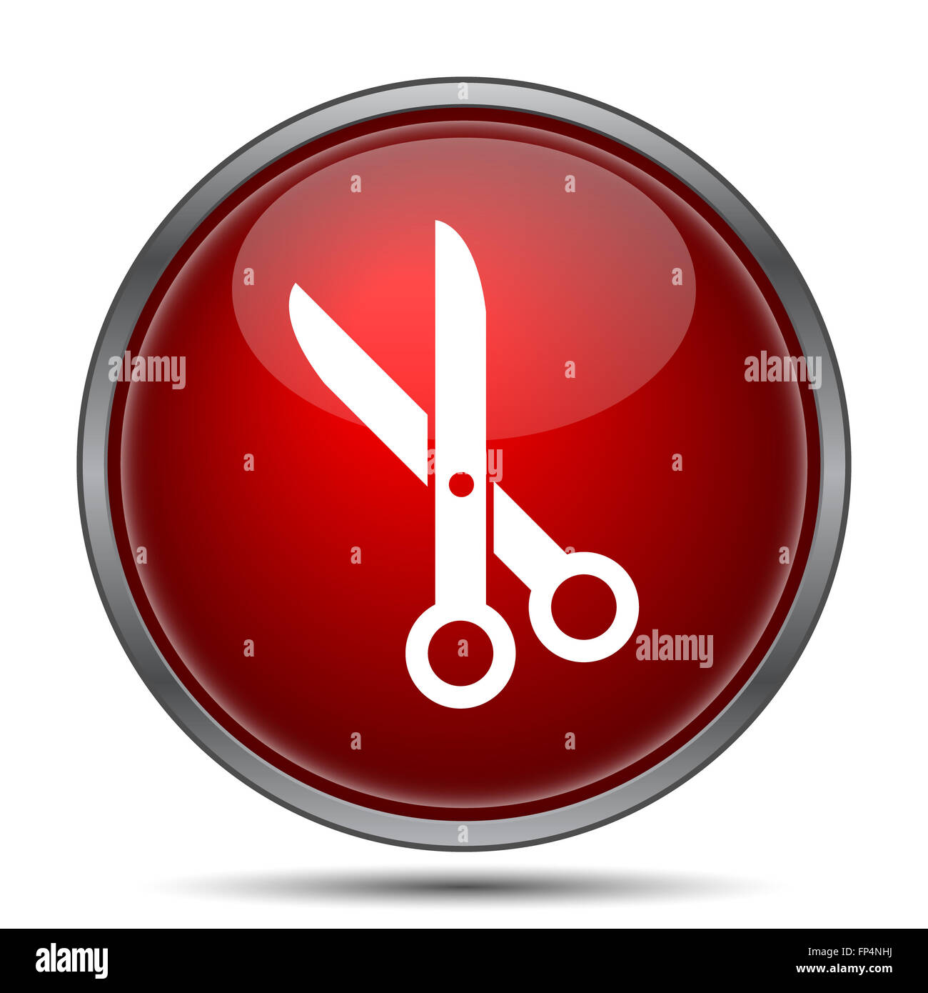 Cut icon. Internet button on white background Stock Photo - Alamy