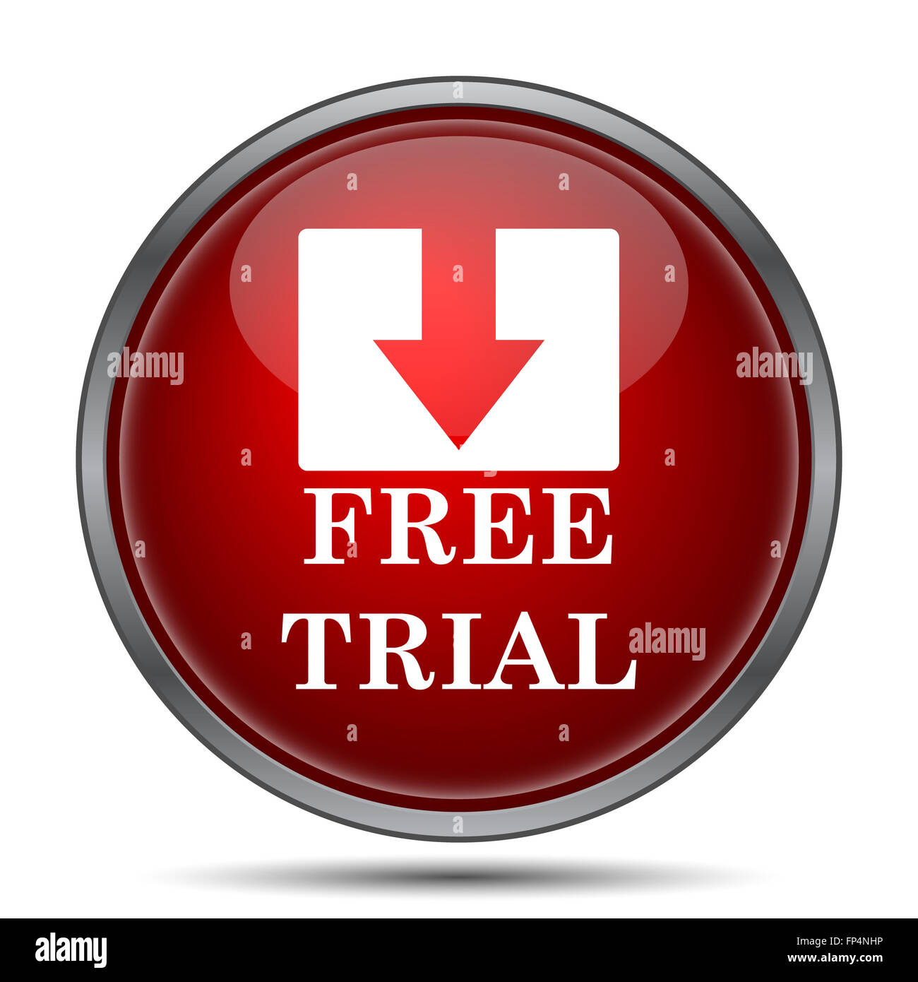 Free trial icon. Internet button on white background Stock Photo - Alamy