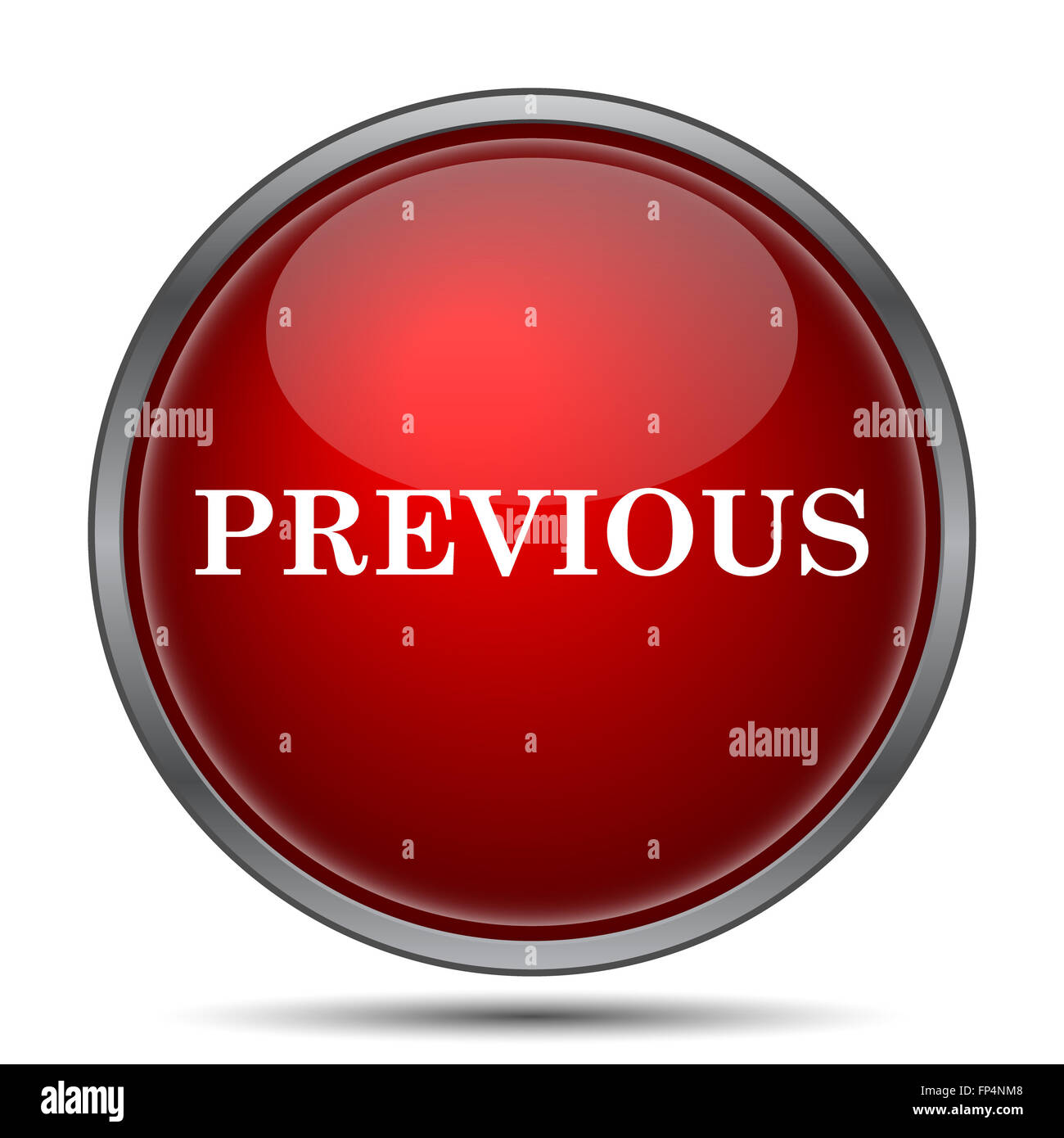 Previous icon. Internet button on white background Stock Photo - Alamy