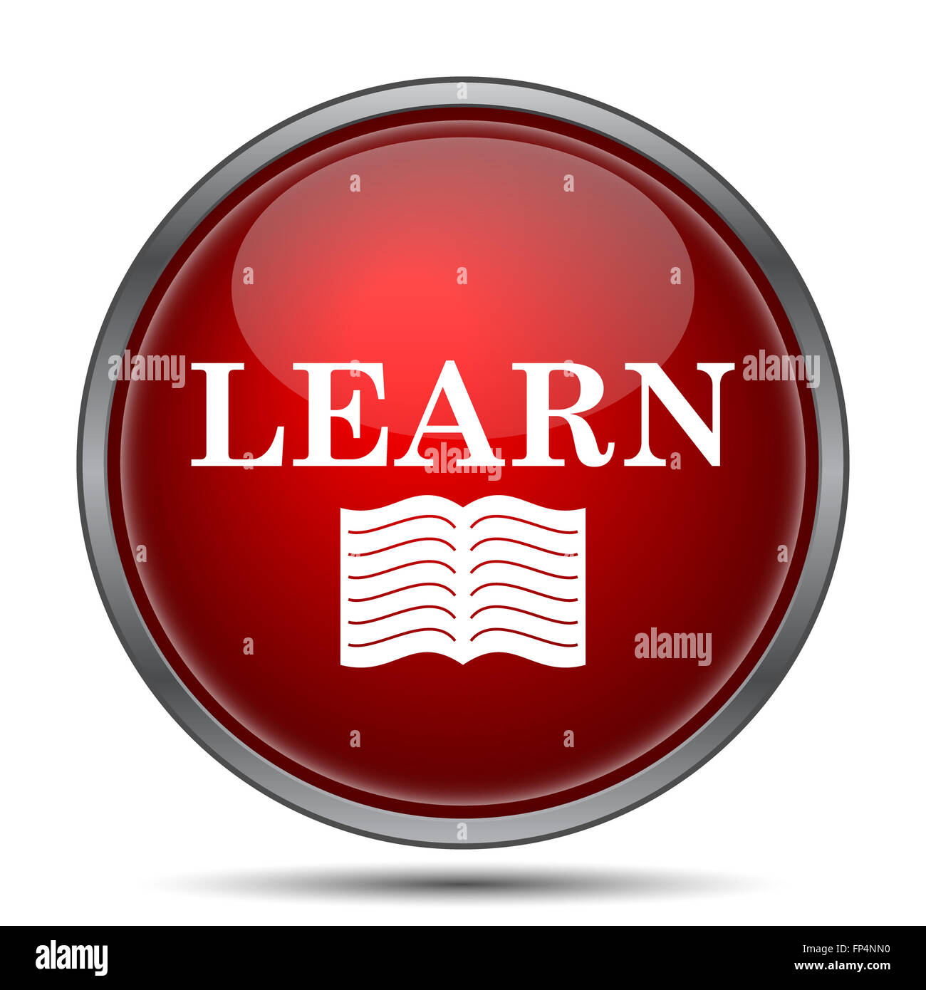 Learn icon. Internet button on white background Stock Photo - Alamy