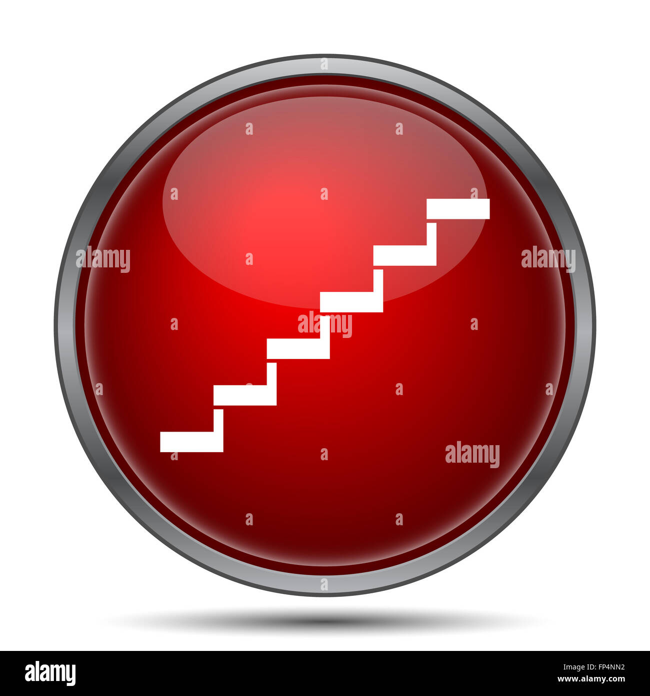 Stairs icon. Internet button on white background Stock Photo - Alamy