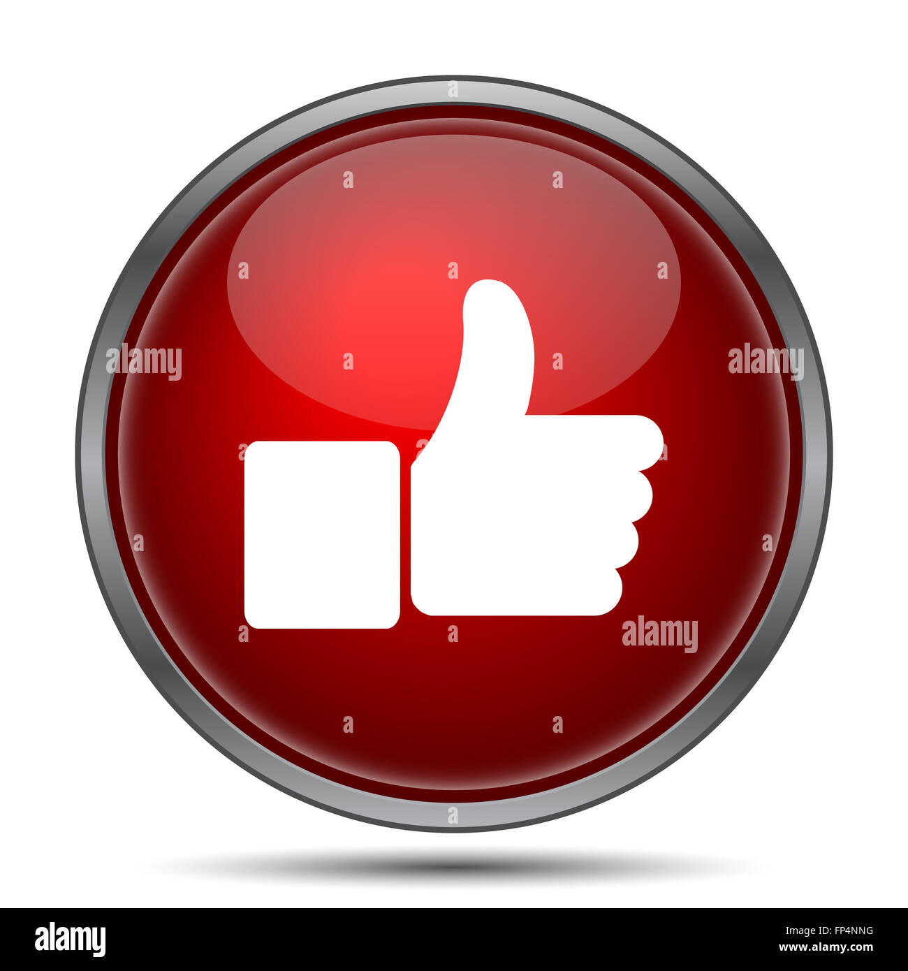 Thumb up icon. Internet button on white background Stock Photo - Alamy