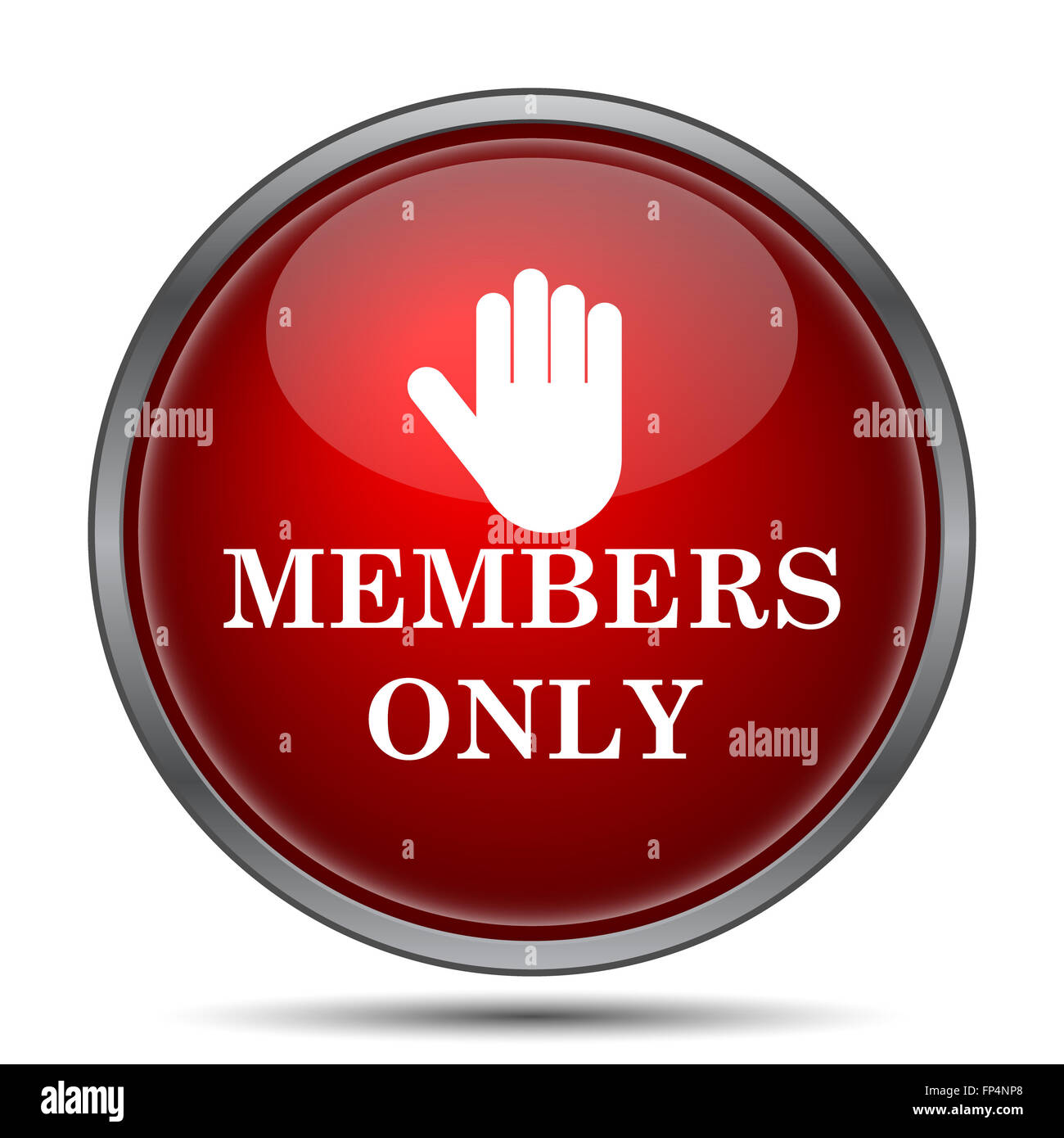 Members only icon. Internet button on white background Stock Photo - Alamy