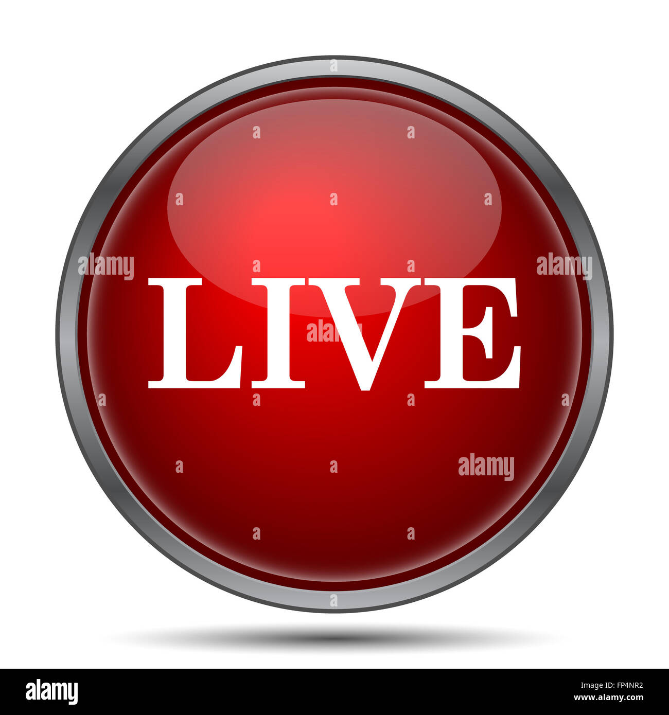 Live icon. Internet button on white background Stock Photo - Alamy
