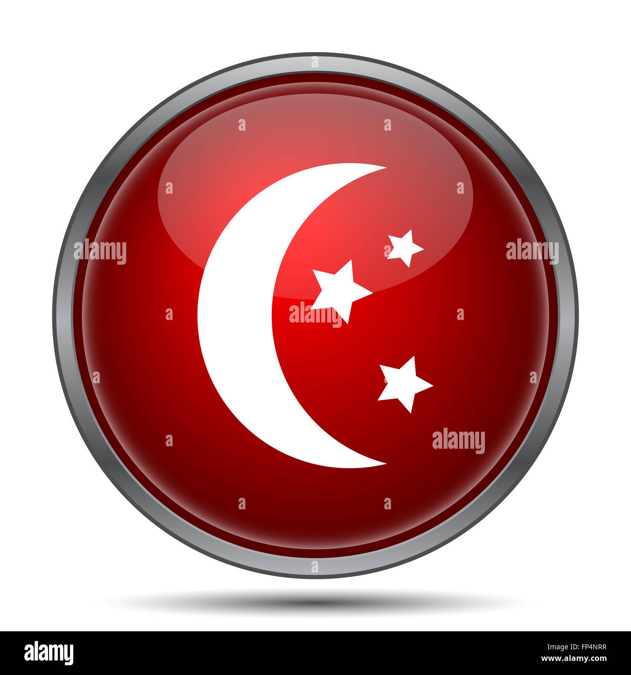 Moon icon. Internet button on white background Stock Photo - Alamy
