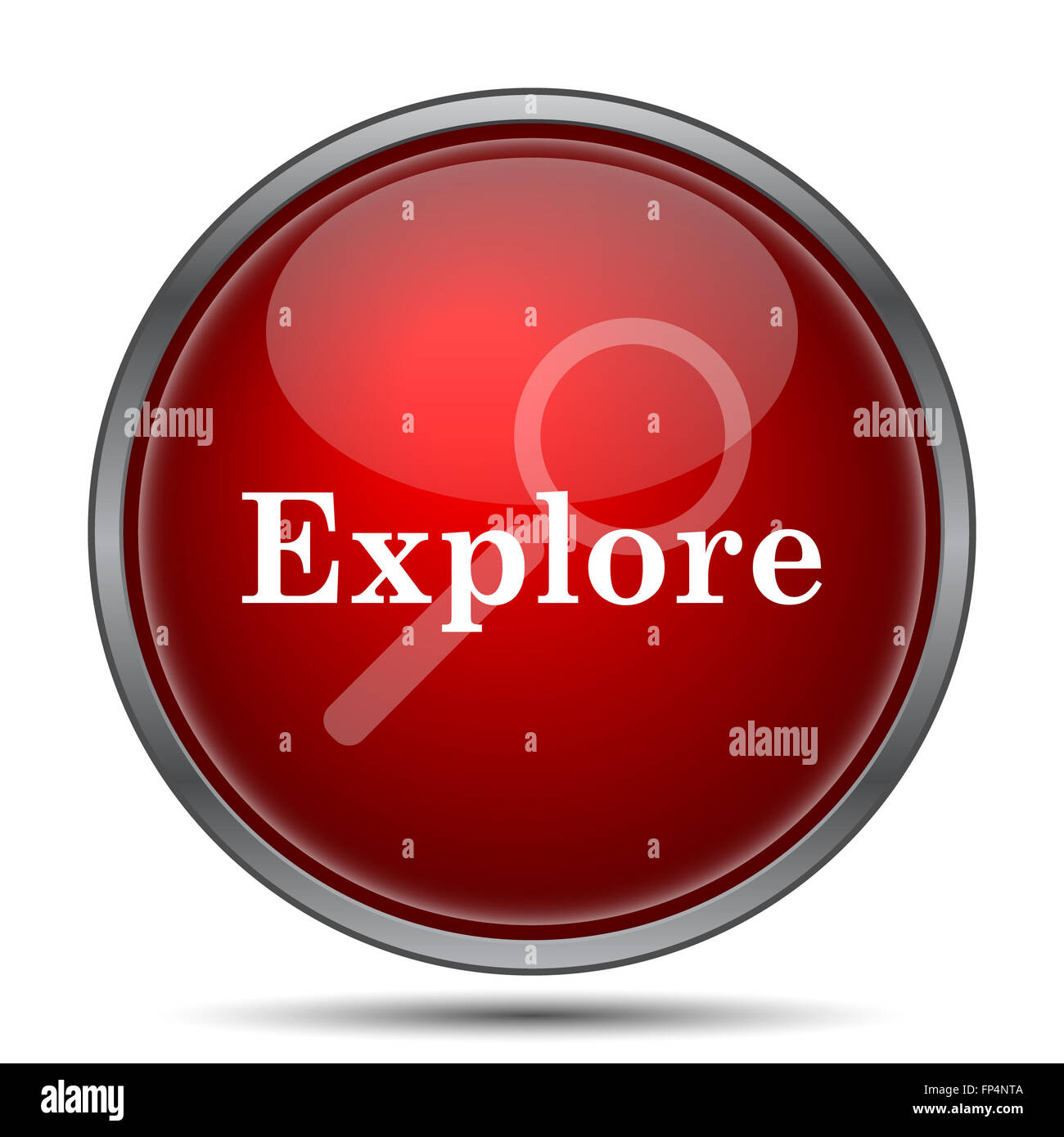 Explore icon. Internet button on white background Stock Photo - Alamy