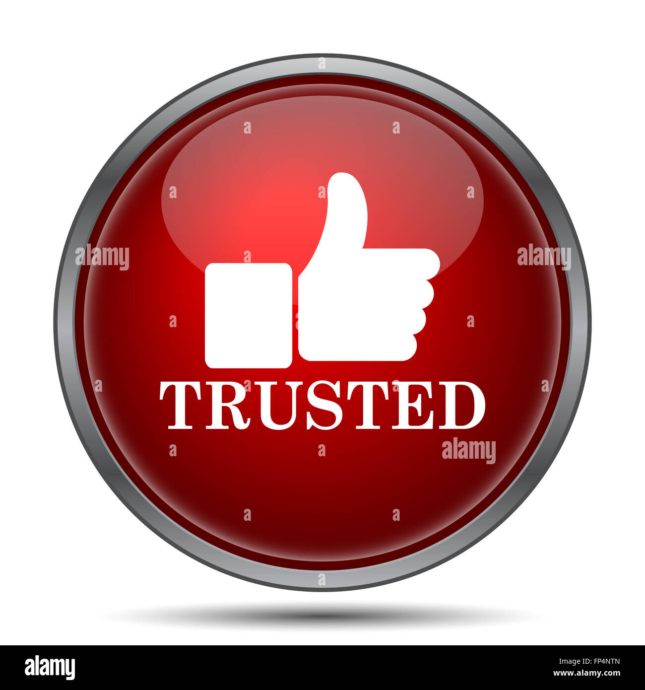 Trusted icon. Internet button on white background Stock Photo - Alamy