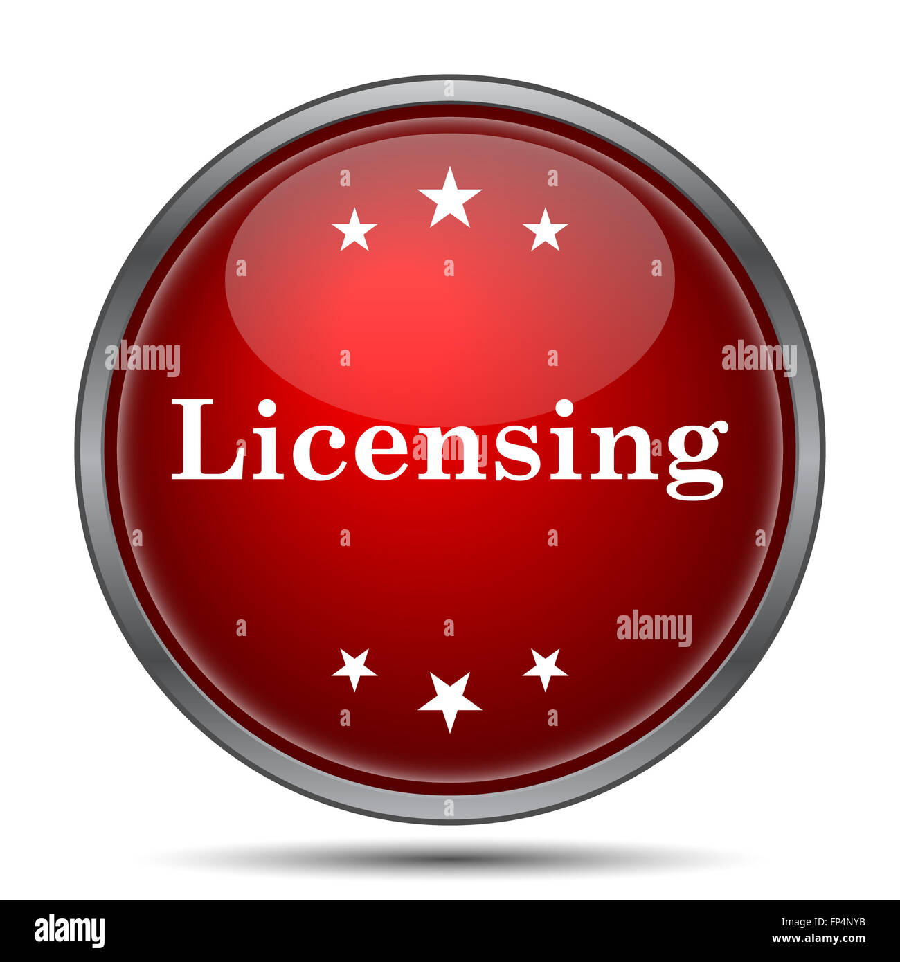 Licensing icon. Internet button on white background Stock Photo - Alamy