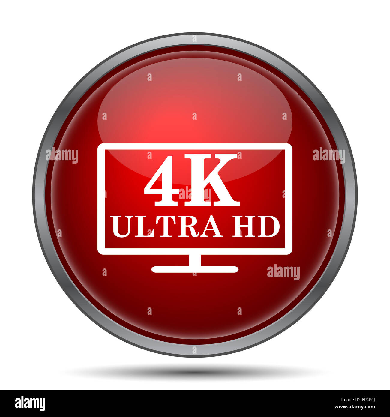 4K ultra HD icon. Internet button on white background Stock Photo - Alamy
