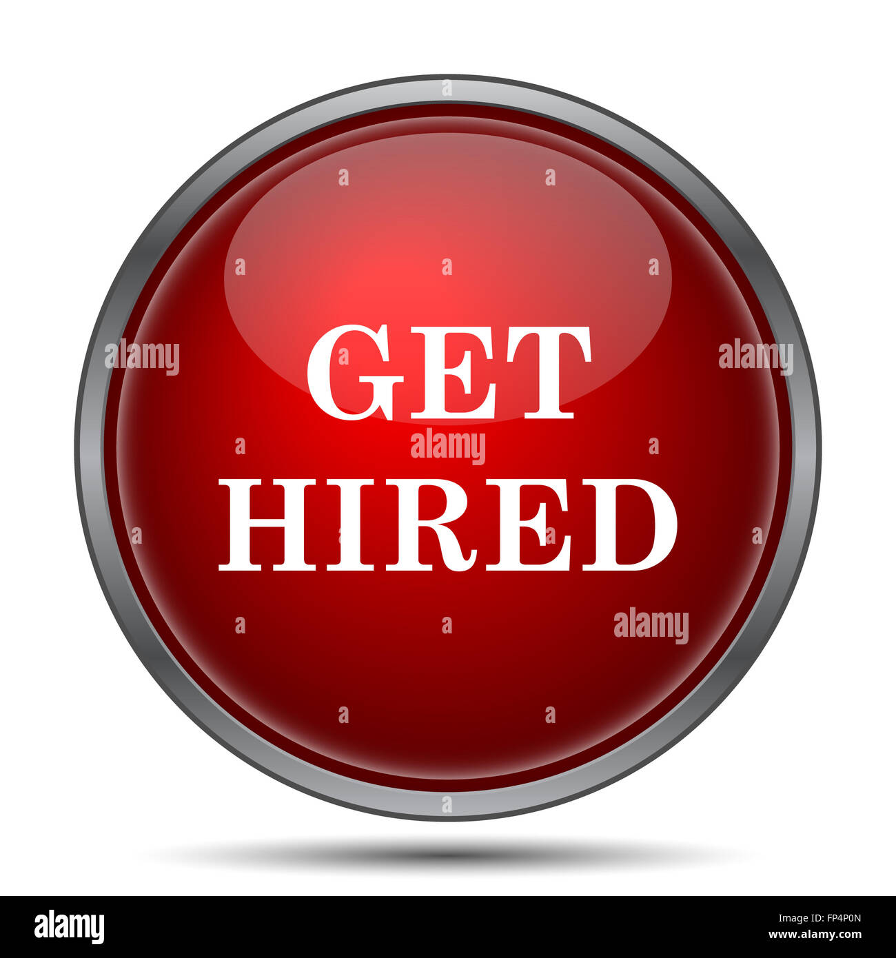 Get hired icon. Internet button on white background Stock Photo - Alamy