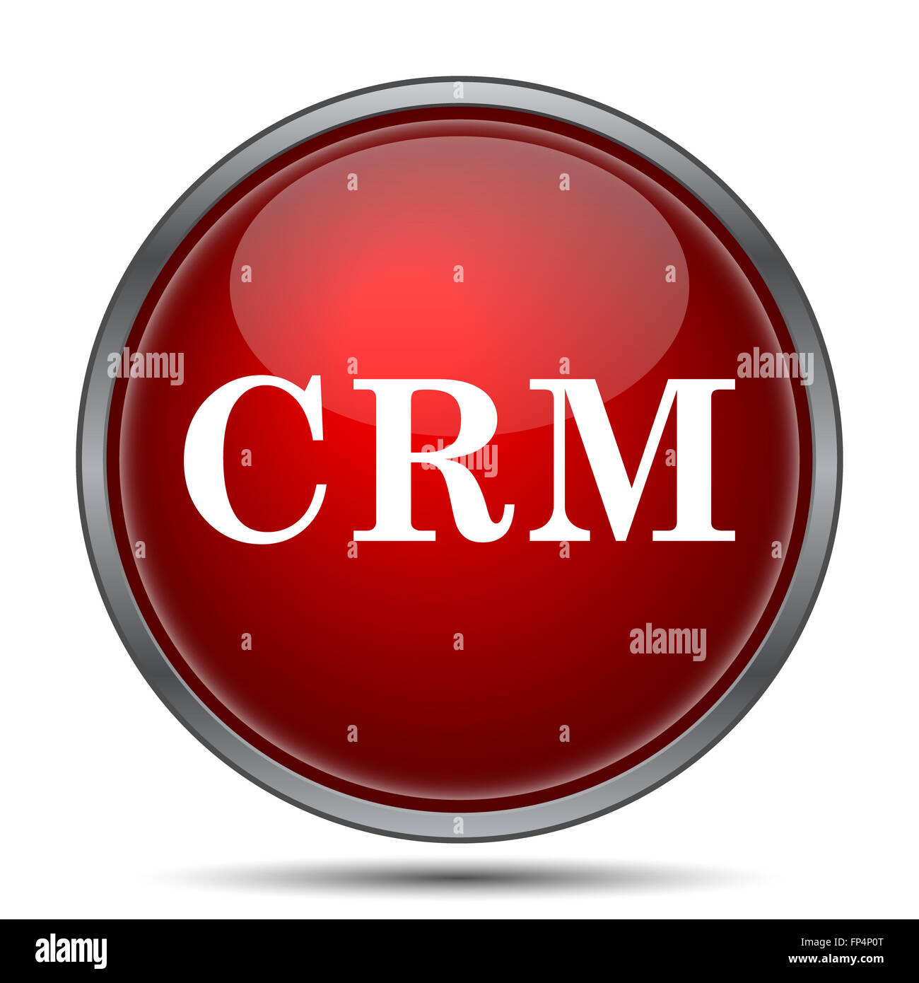 CRM icon. Internet button on white background Stock Photo - Alamy