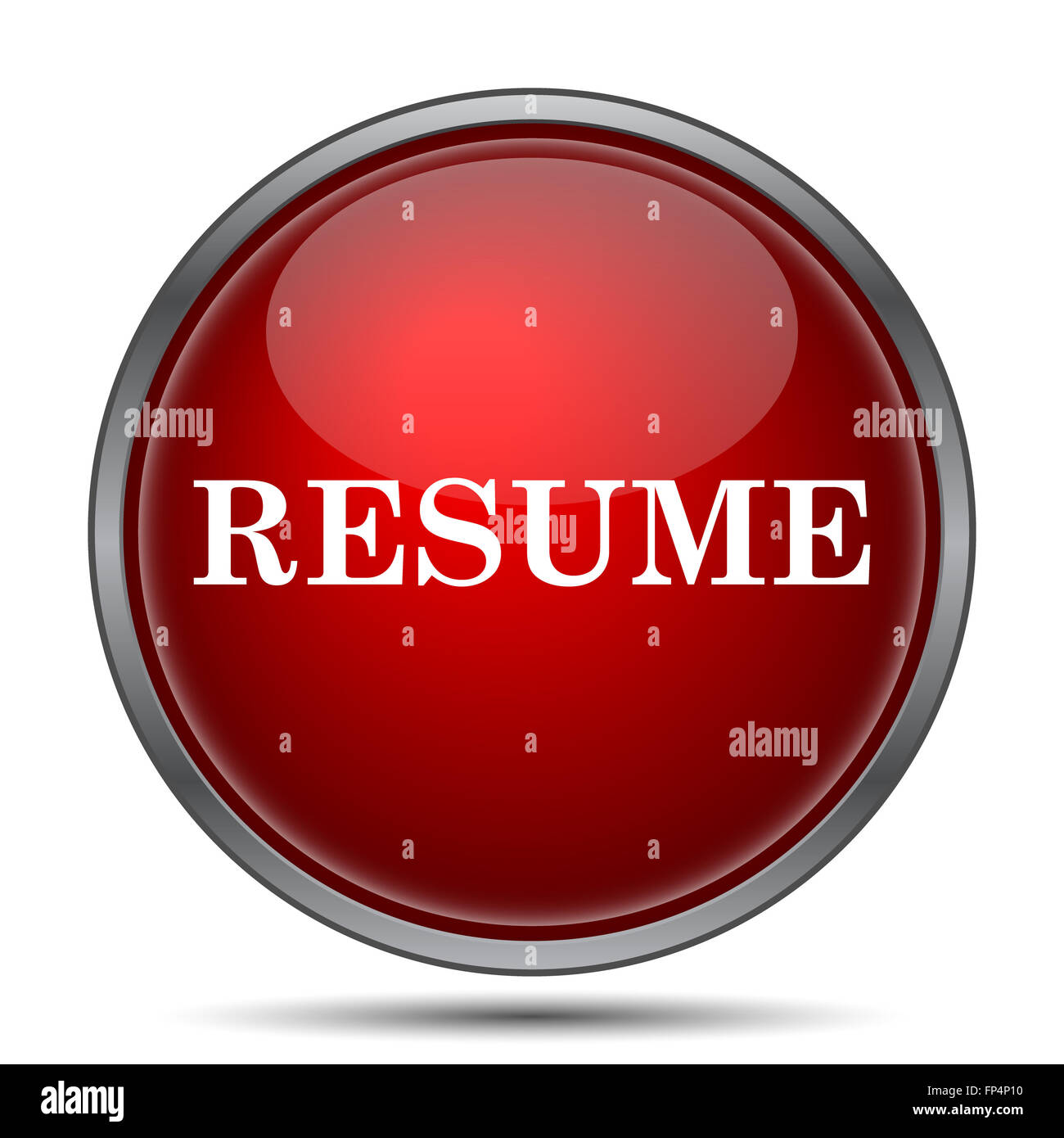 Resume icon. Internet button on white background Stock Photo - Alamy