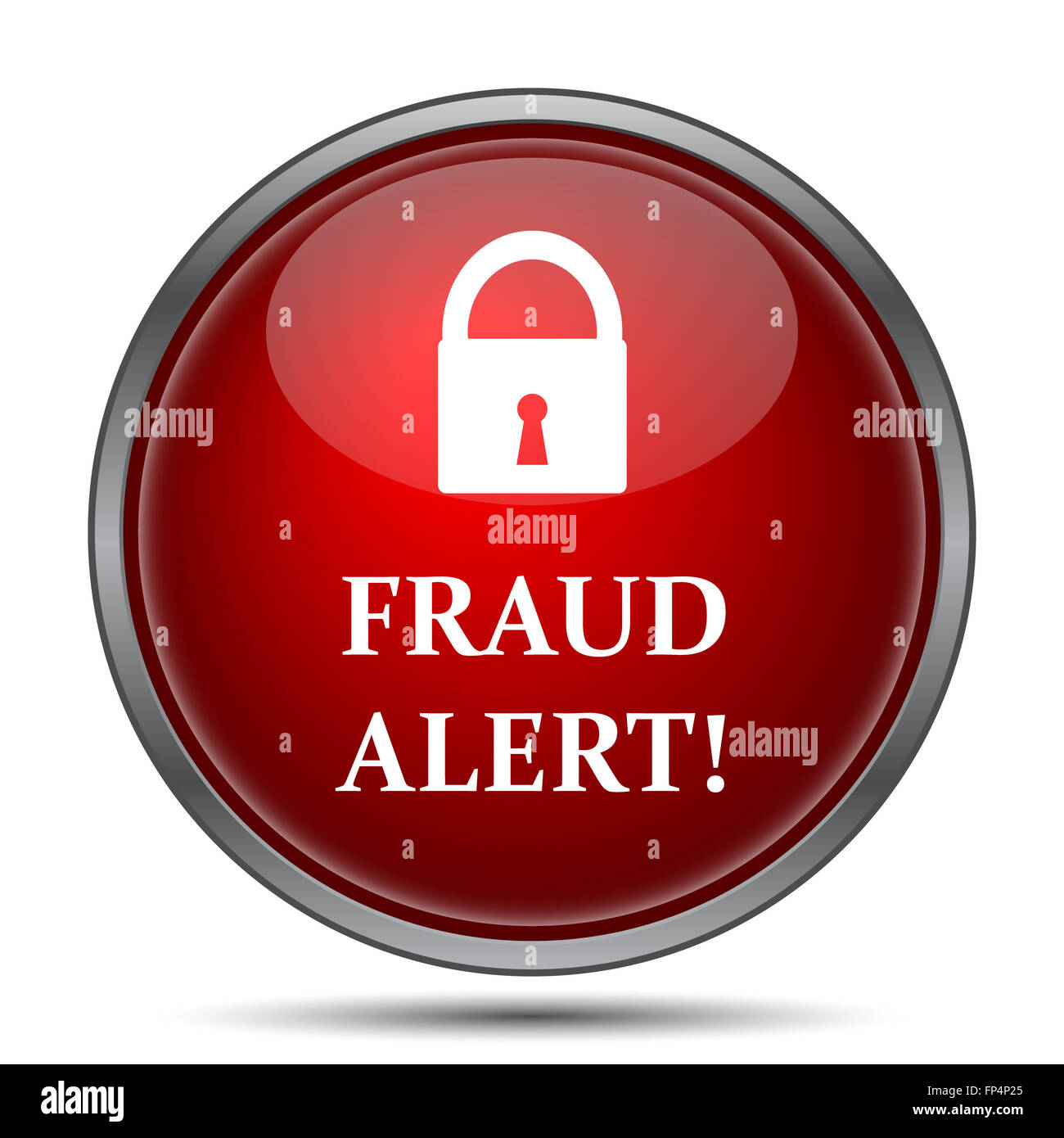 Fraud alert icon. Internet button on white background Stock Photo - Alamy