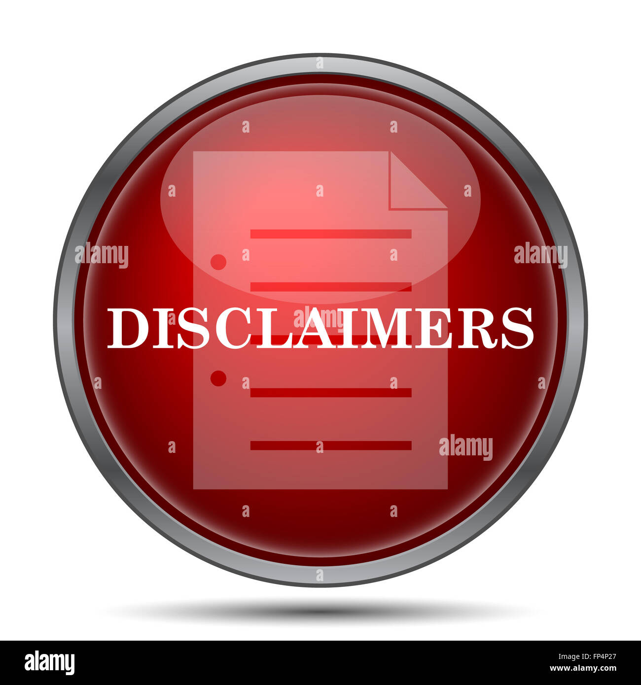 Disclaimers icon. Internet button on white background Stock Photo - Alamy