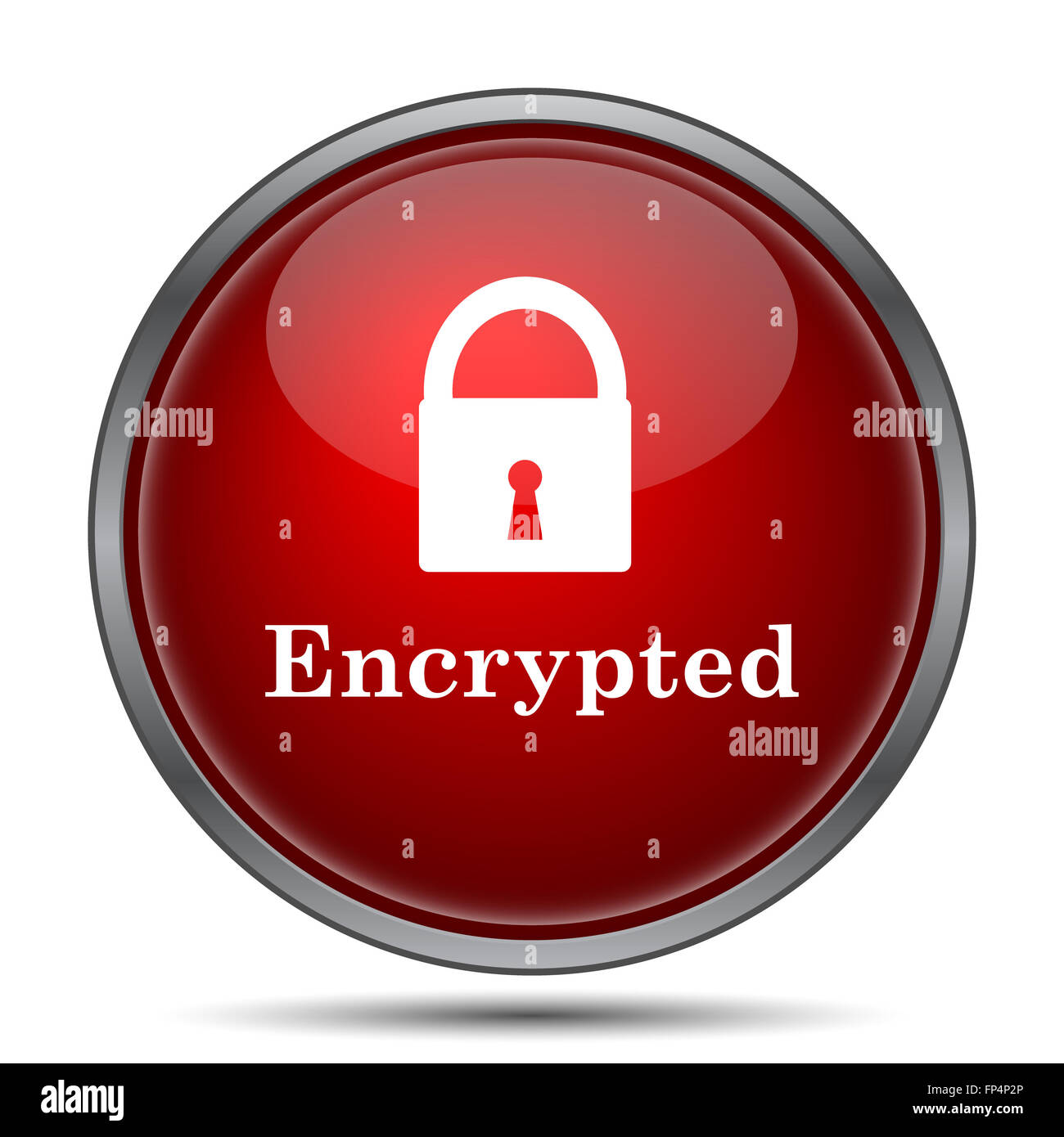 Encrypted icon. Internet button on white background Stock Photo - Alamy