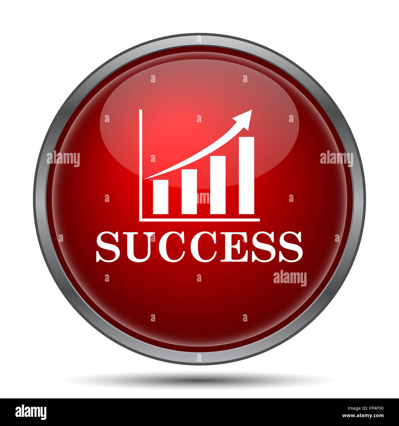 Success icon. Internet button on white background Stock Photo - Alamy