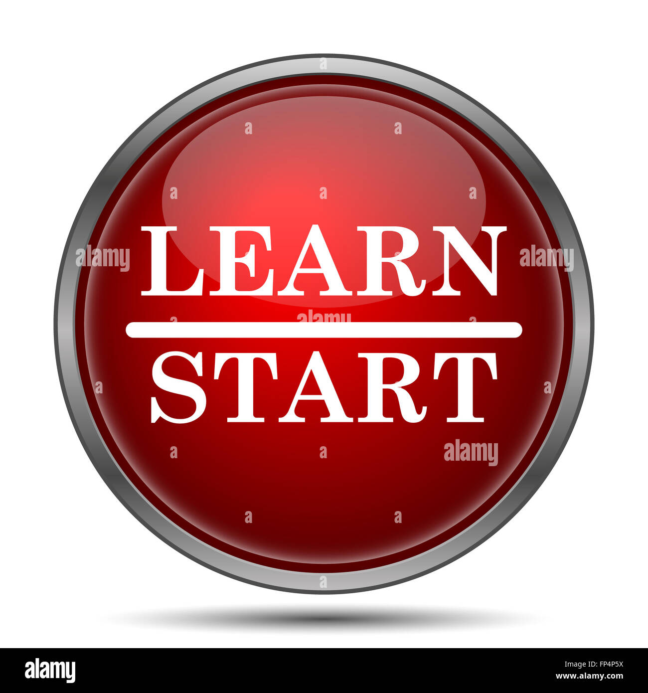 Start learn icon. Internet button on white background Stock Photo - Alamy