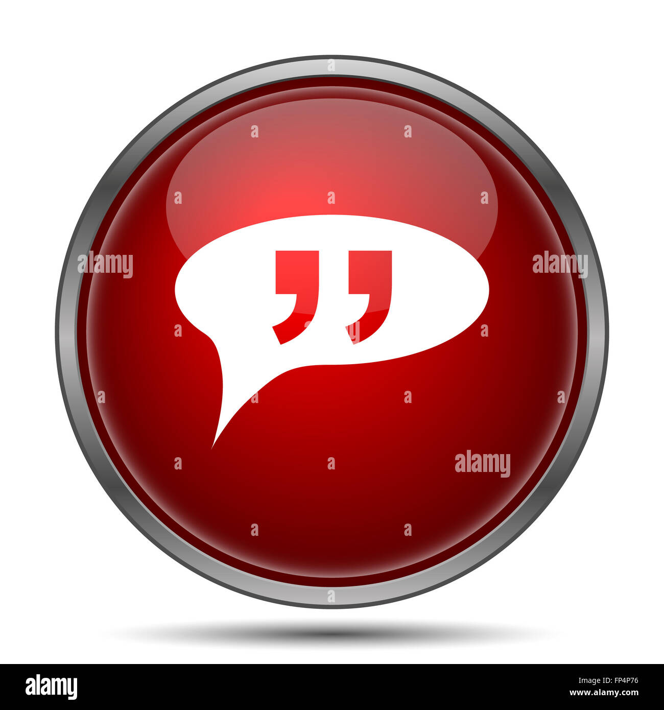 Double quotes icon. Internet button on white background Stock Photo - Alamy