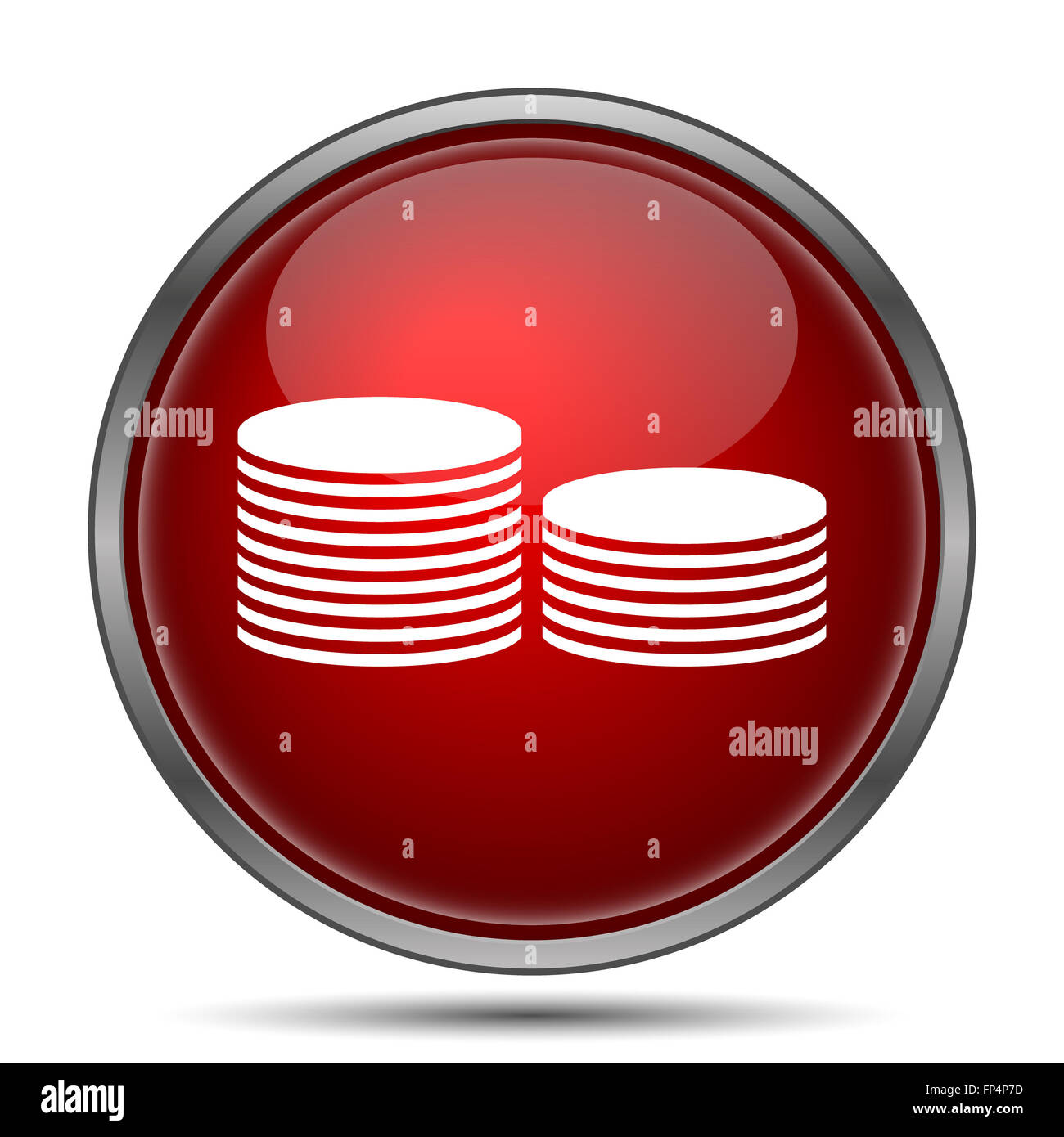 Coins.Money icon. Internet button on white background Stock Photo - Alamy
