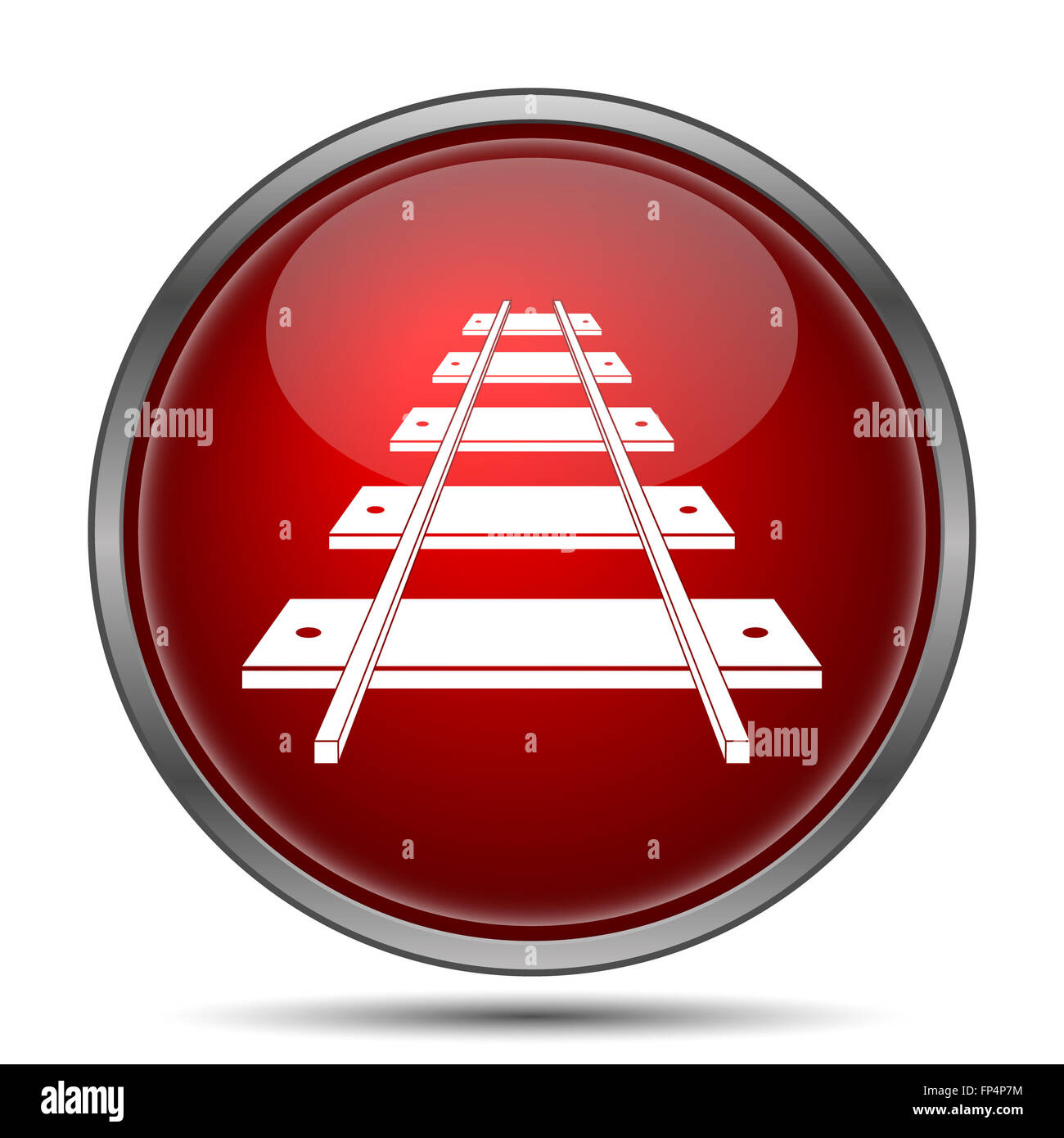 Rail road icon. Internet button on white background Stock Photo - Alamy
