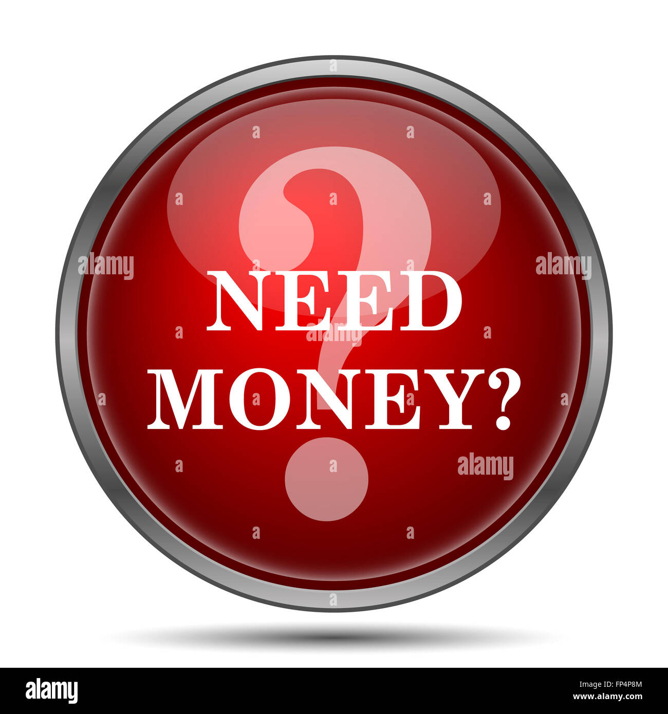 Need money icon. Internet button on white background Stock Photo - Alamy