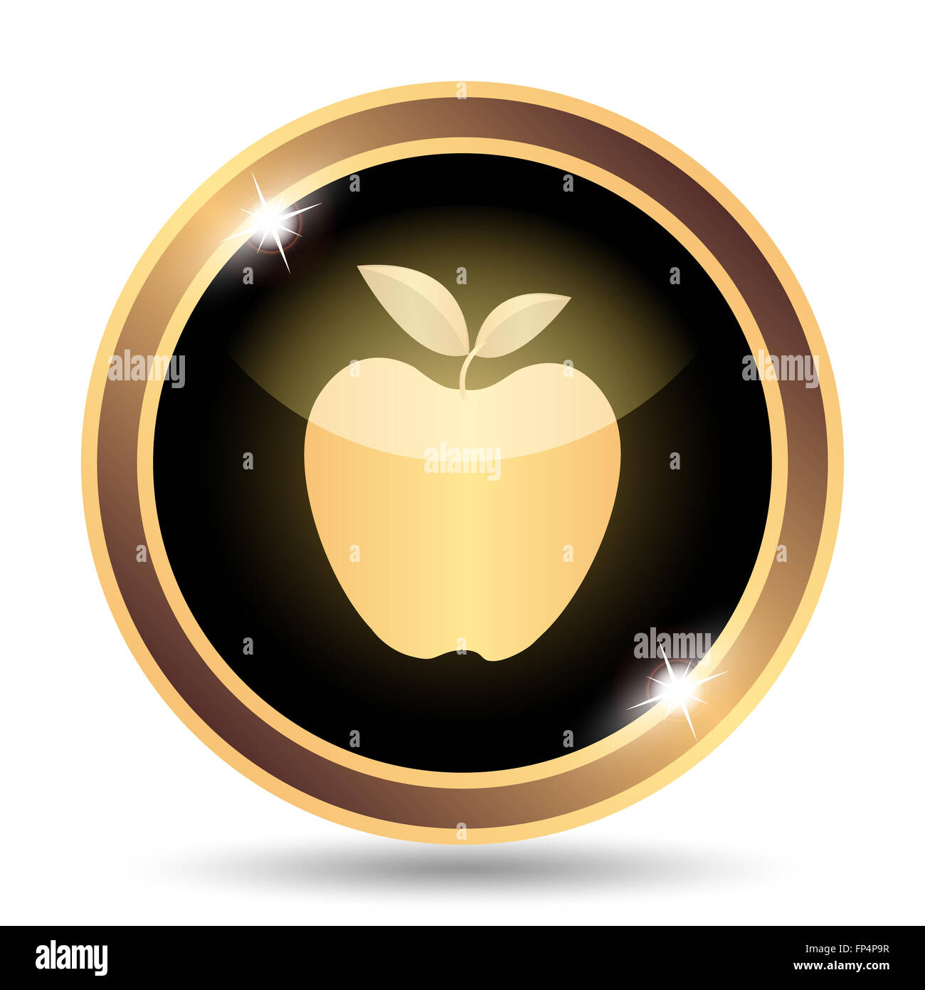 Apple icon. Internet button on white background Stock Photo - Alamy