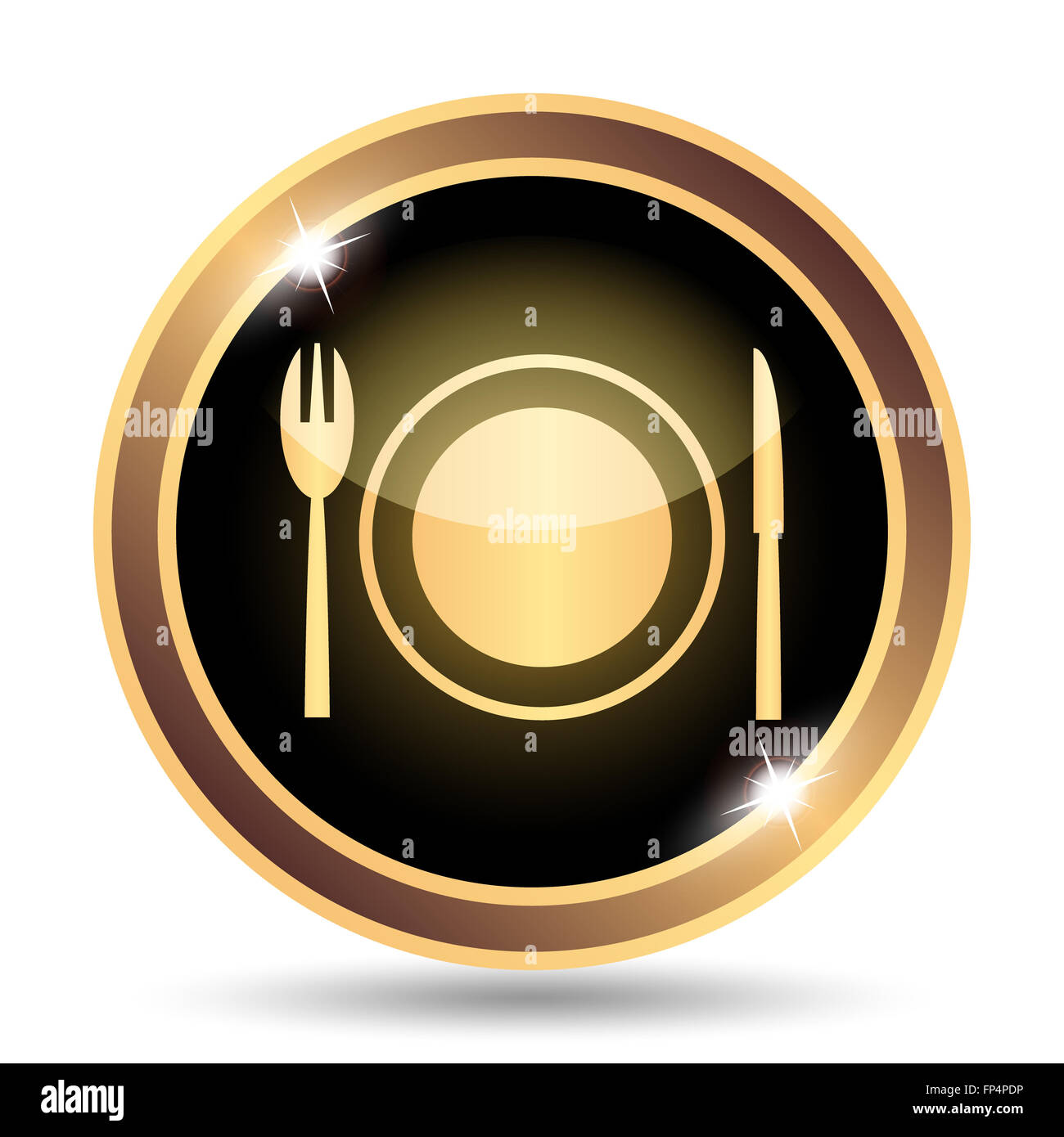 Restaurant icon. Internet button on white background Stock Photo - Alamy