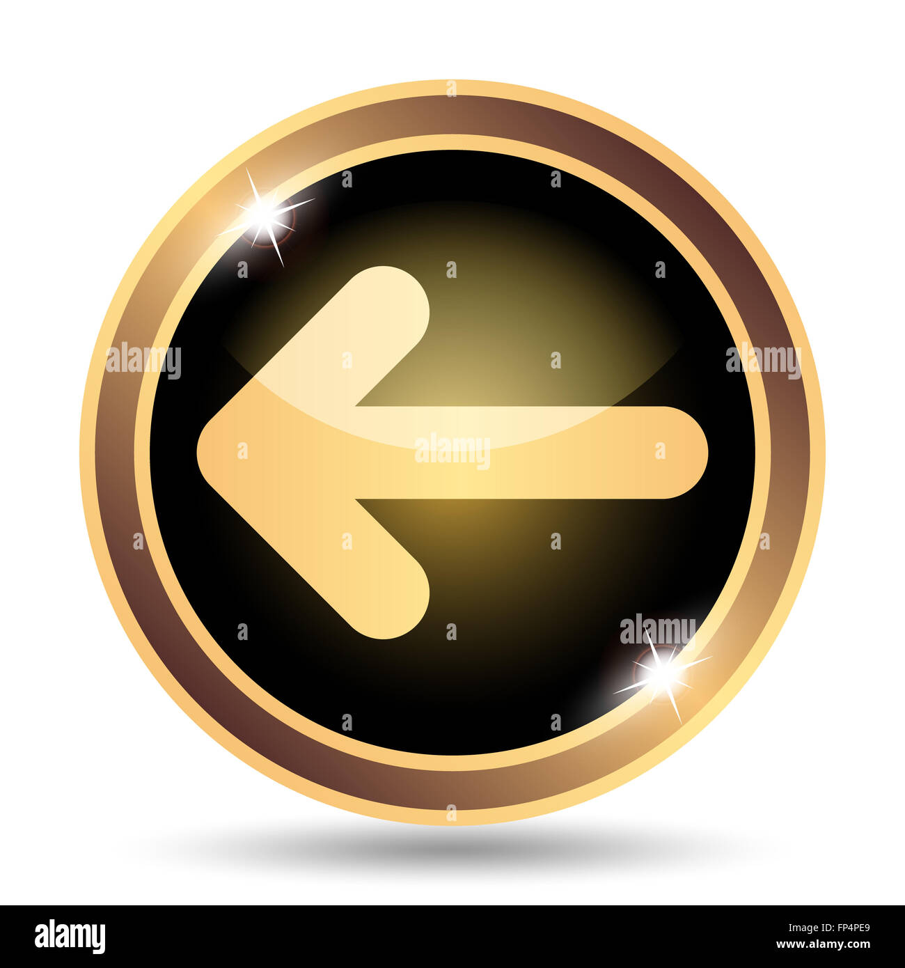 Left arrow icon. Internet button on white background Stock Photo - Alamy