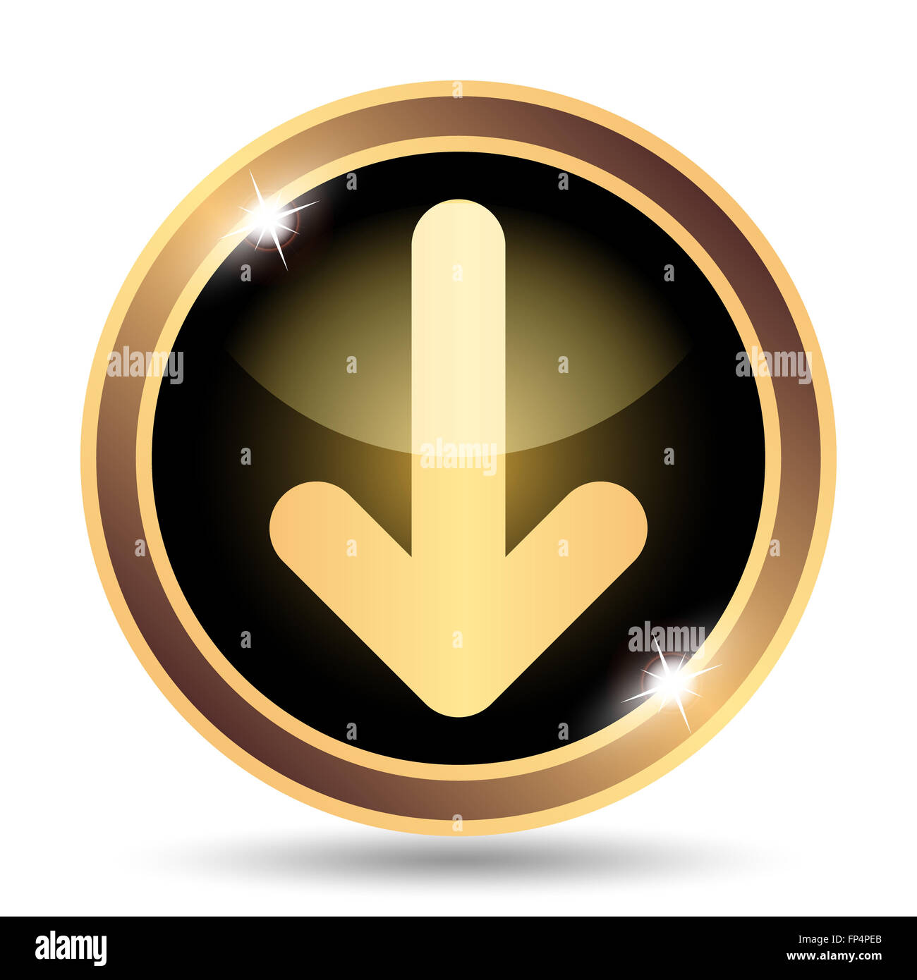 Down arrow icon. Internet button on white background Stock Photo - Alamy