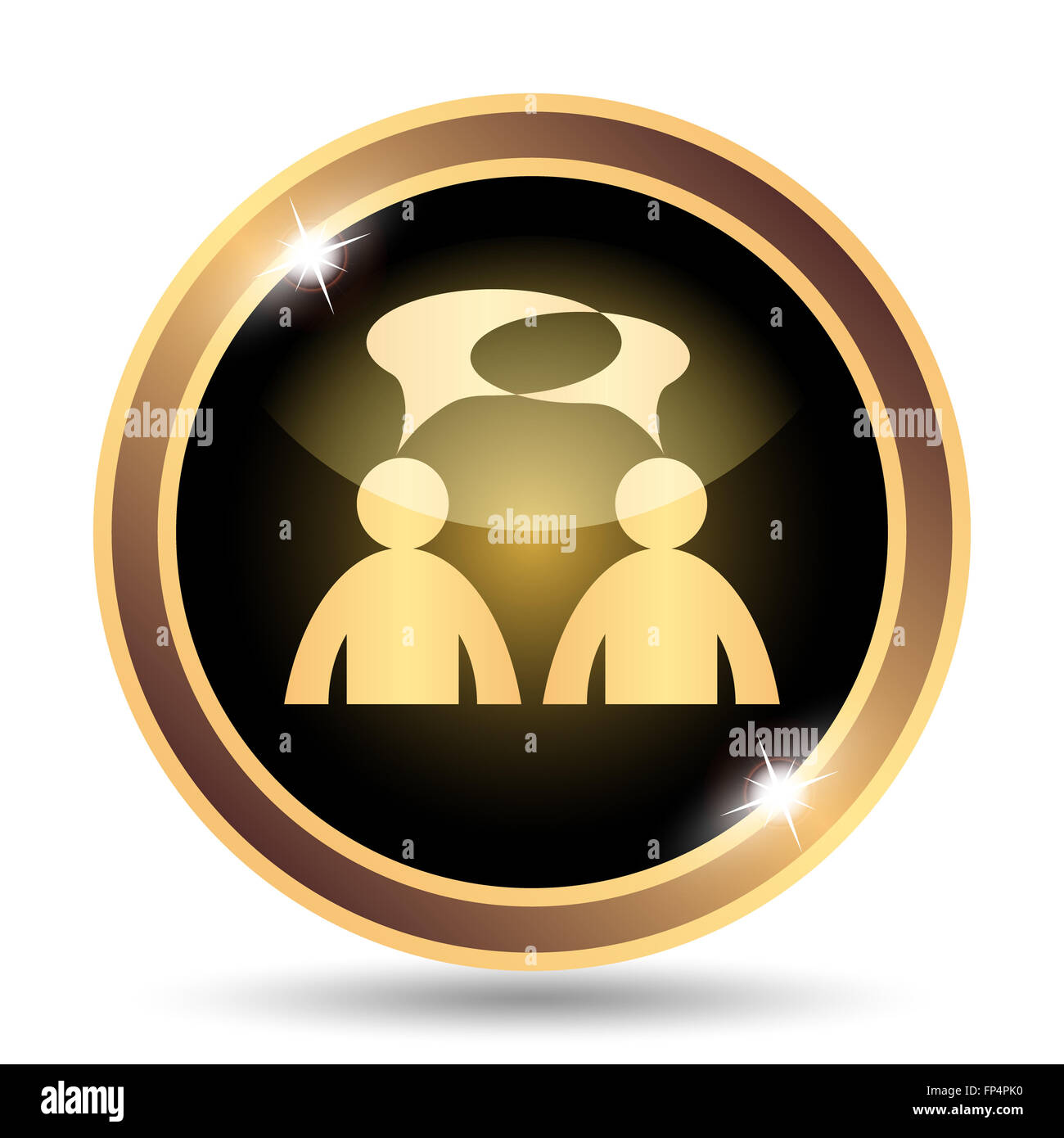Comments icon. Internet button on white background. - men with bubbles ...
