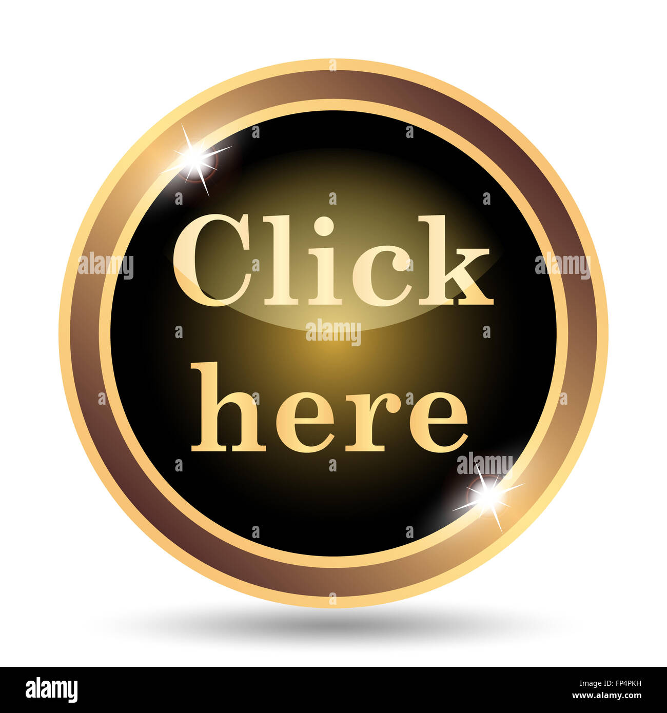 Click here icon. Internet button on white background Stock Photo - Alamy