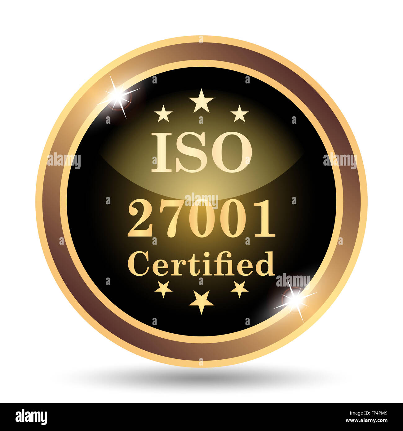 ISO 27001 icon. Internet button on white background Stock Photo - Alamy