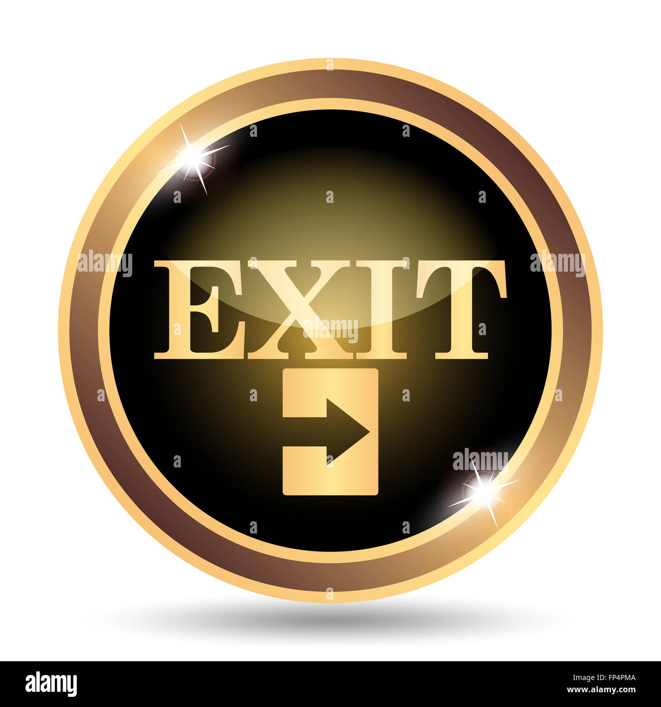 Exit icon. Internet button on white background Stock Photo - Alamy
