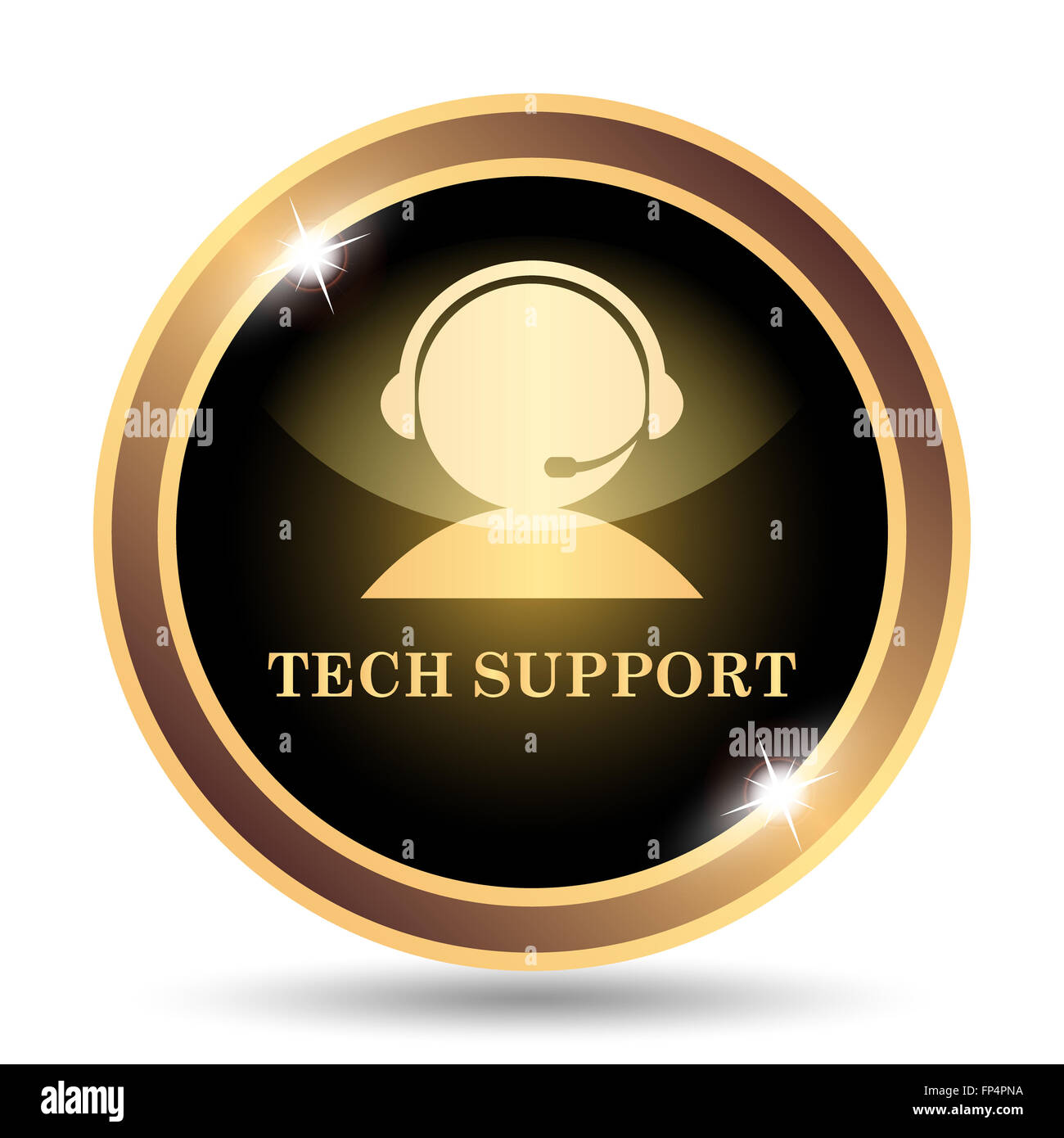 Tech support icon. Internet button on white background Stock Photo - Alamy