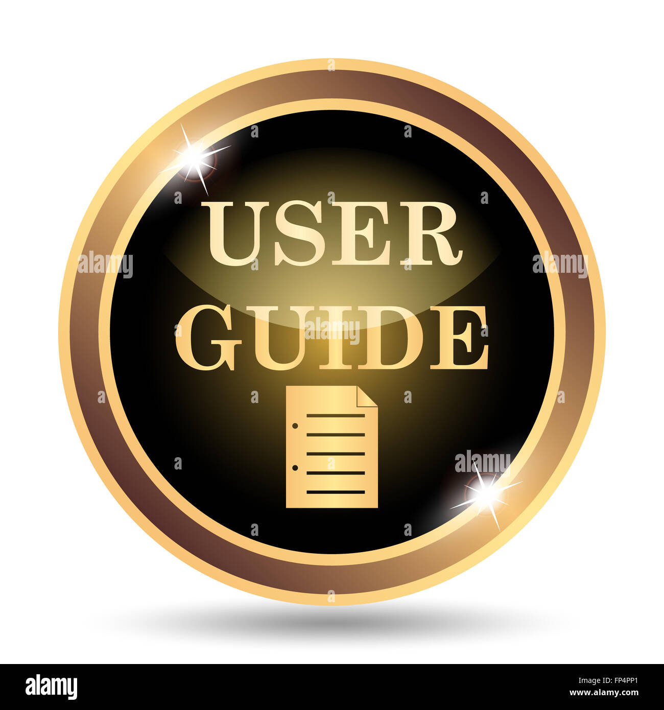 User guide icon. Internet button on white background Stock Photo - Alamy