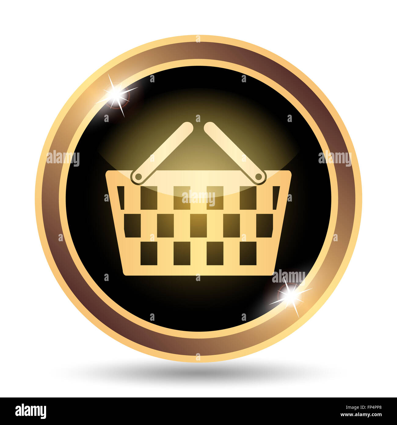 Shopping basket icon. Internet button on white background Stock Photo ...