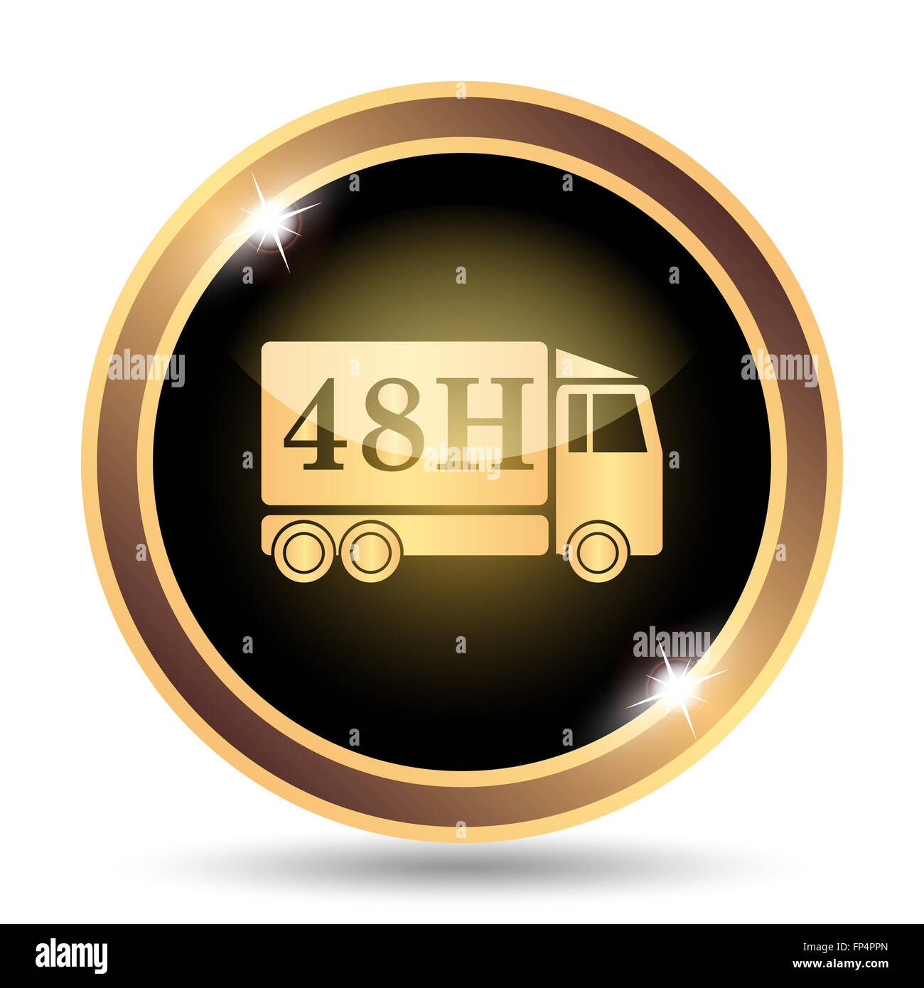 48H delivery truck icon. Internet button on white background Stock ...