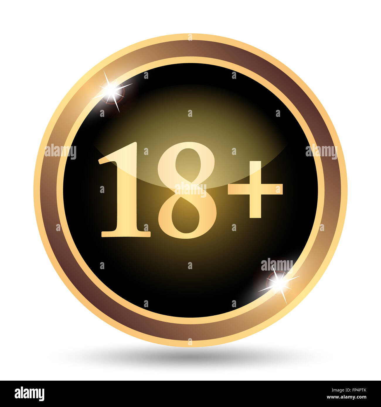 18 plus icon. Internet button on white background Stock Photo - Alamy