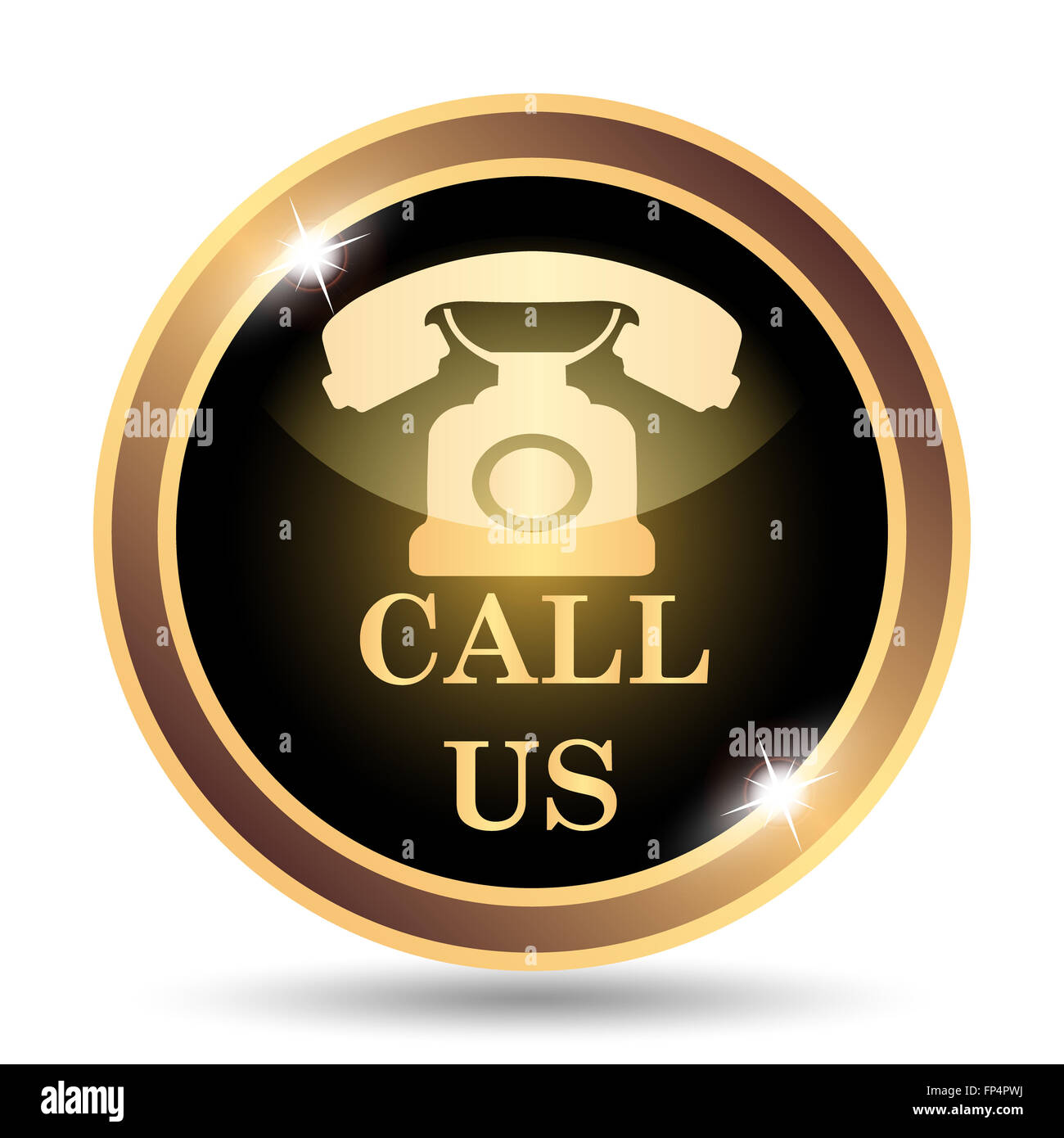 Call us icon. Internet button on white background Stock Photo - Alamy