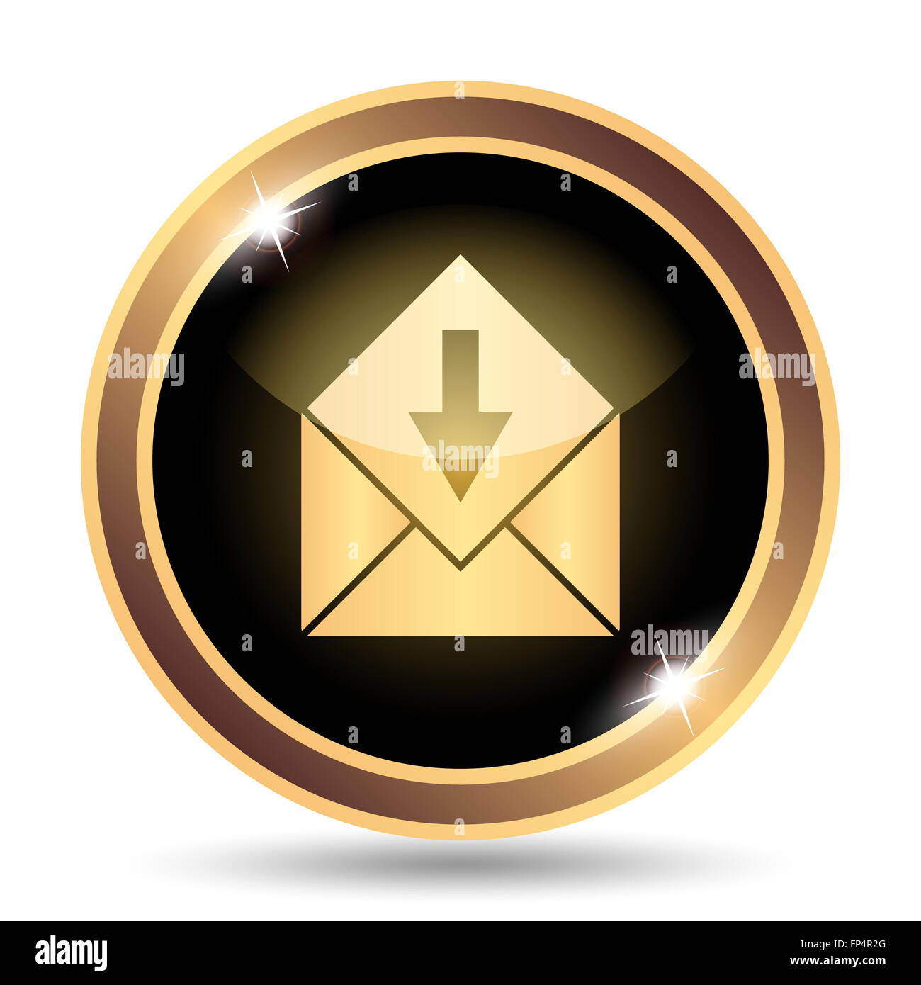 Receive e-mail icon. Internet button on white background Stock Photo ...