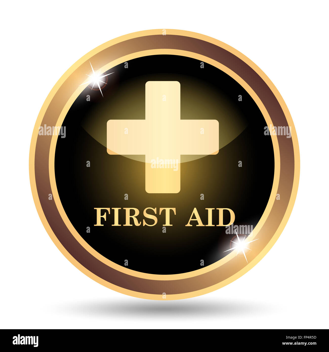 First aid icon. Internet button on white background Stock Photo - Alamy