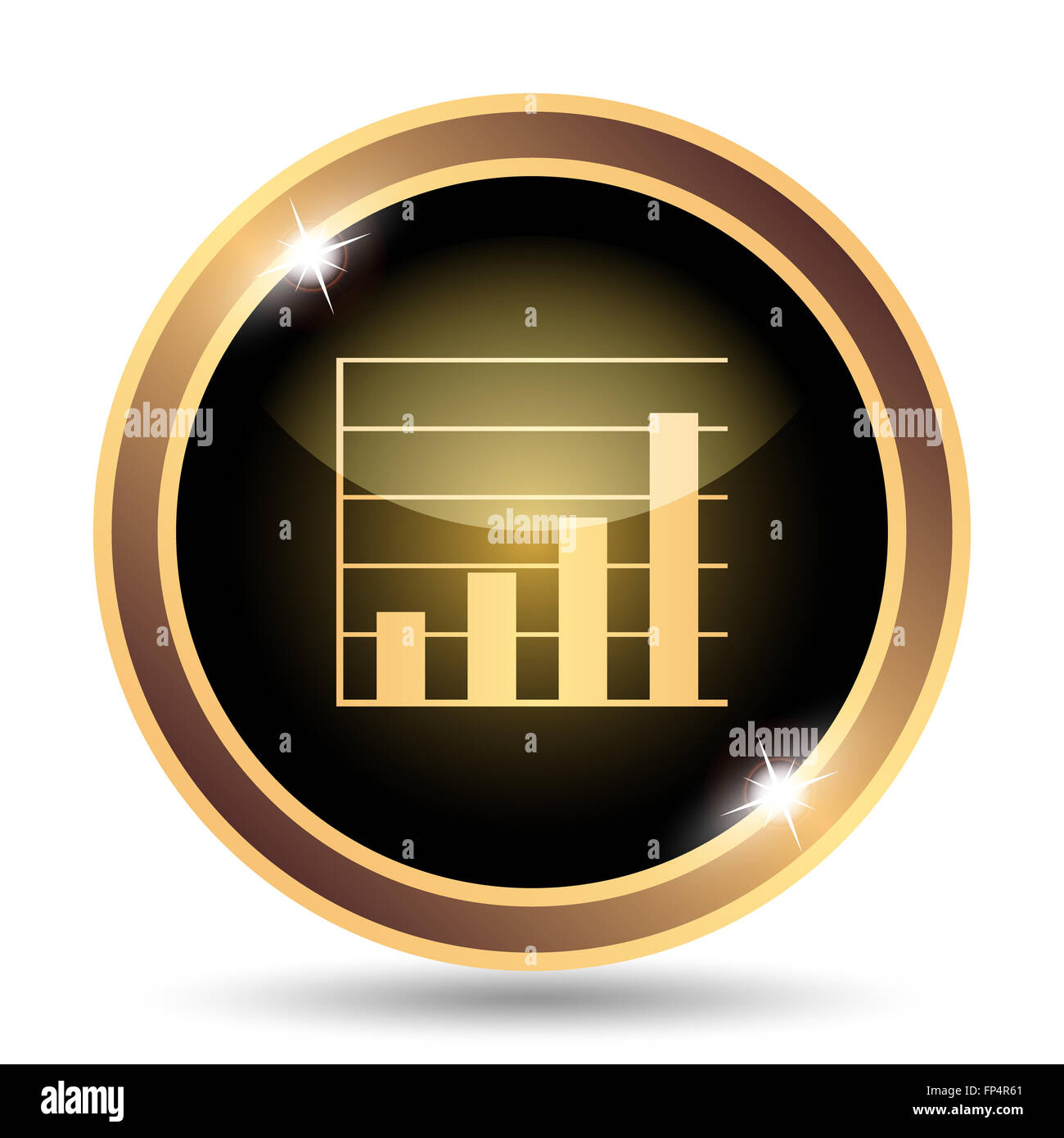 Chart bars icon. Internet button on white background Stock Photo - Alamy