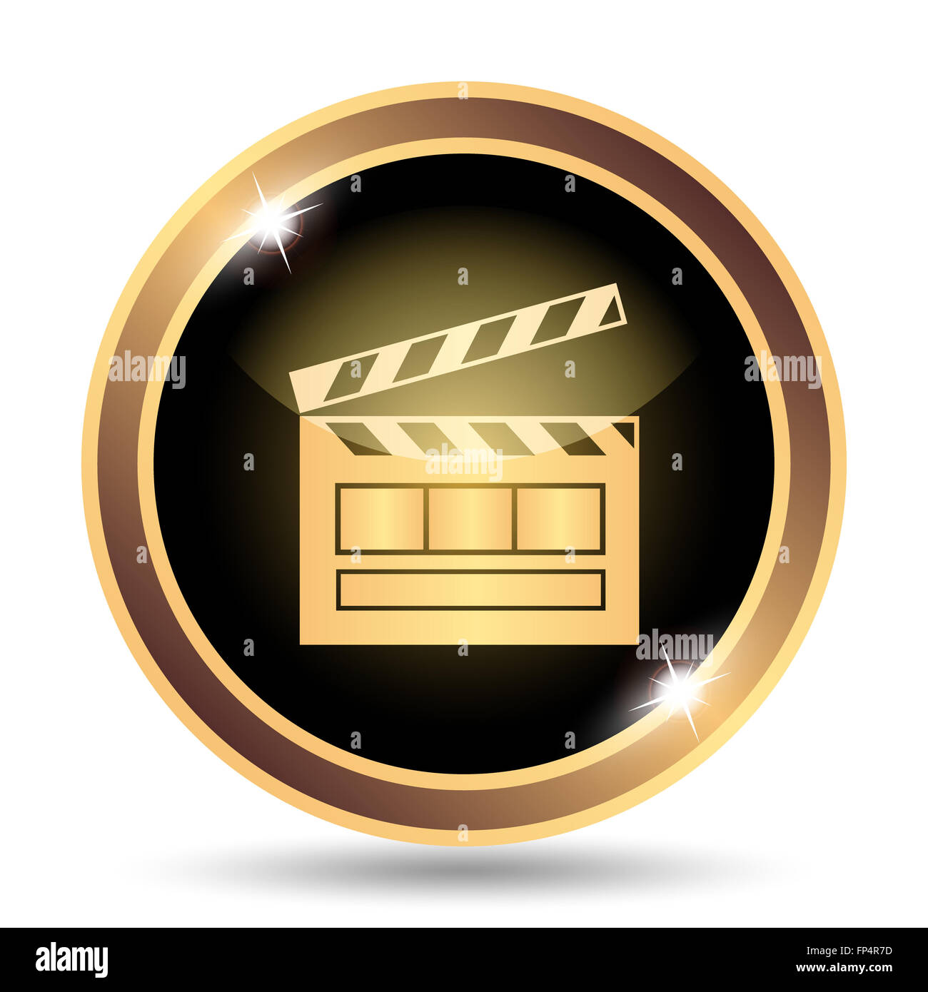 Movie icon. Internet button on white background Stock Photo - Alamy
