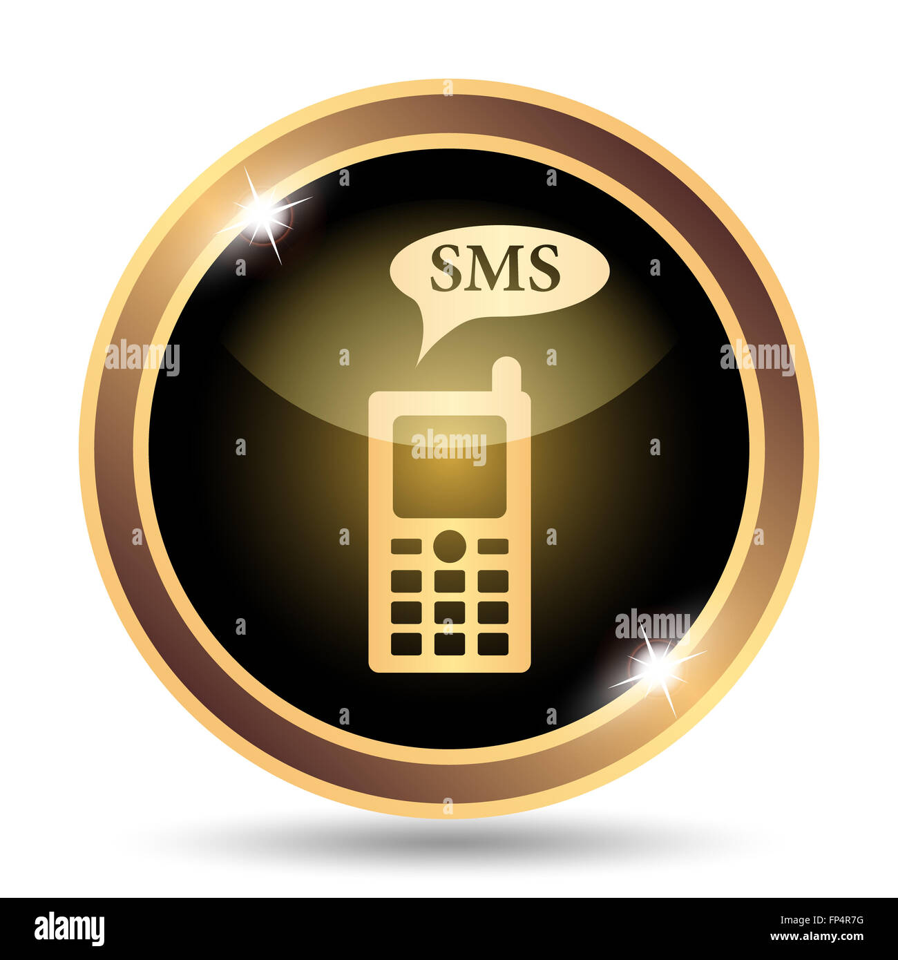 SMS icon. Internet button on white background Stock Photo - Alamy