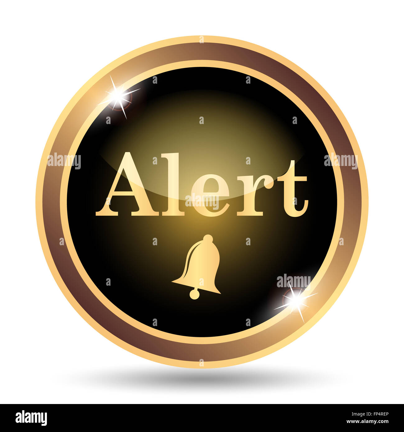 Alert icon. Internet button on white background Stock Photo - Alamy
