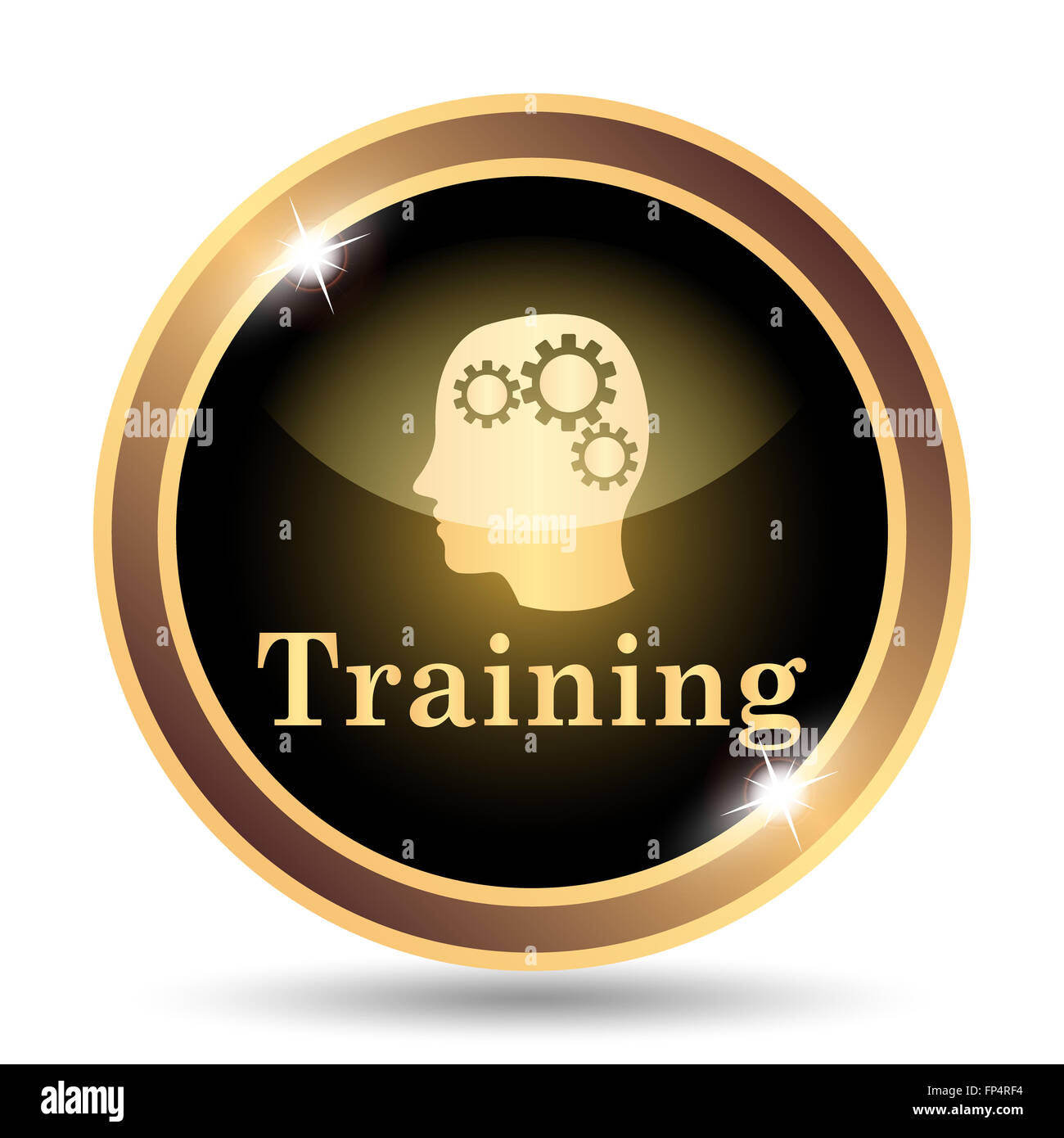Training icon. Internet button on white background Stock Photo - Alamy