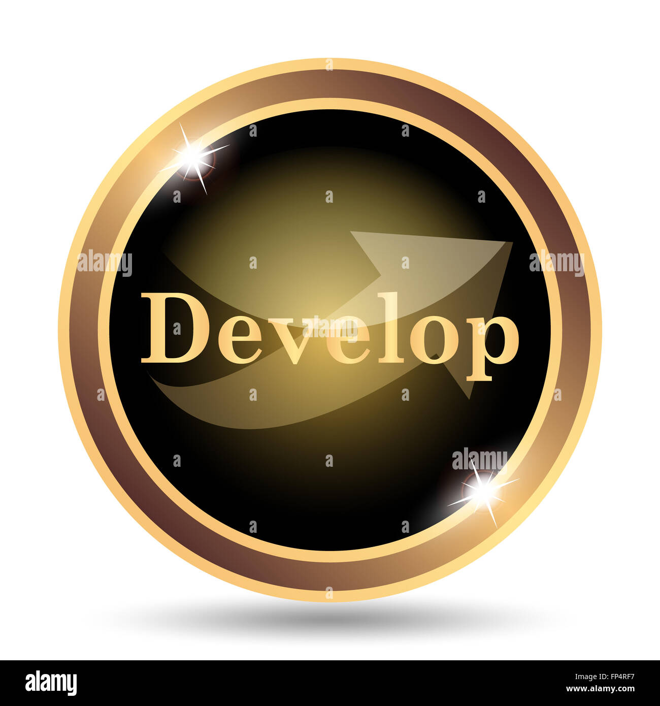 Develop icon. Internet button on white background Stock Photo - Alamy